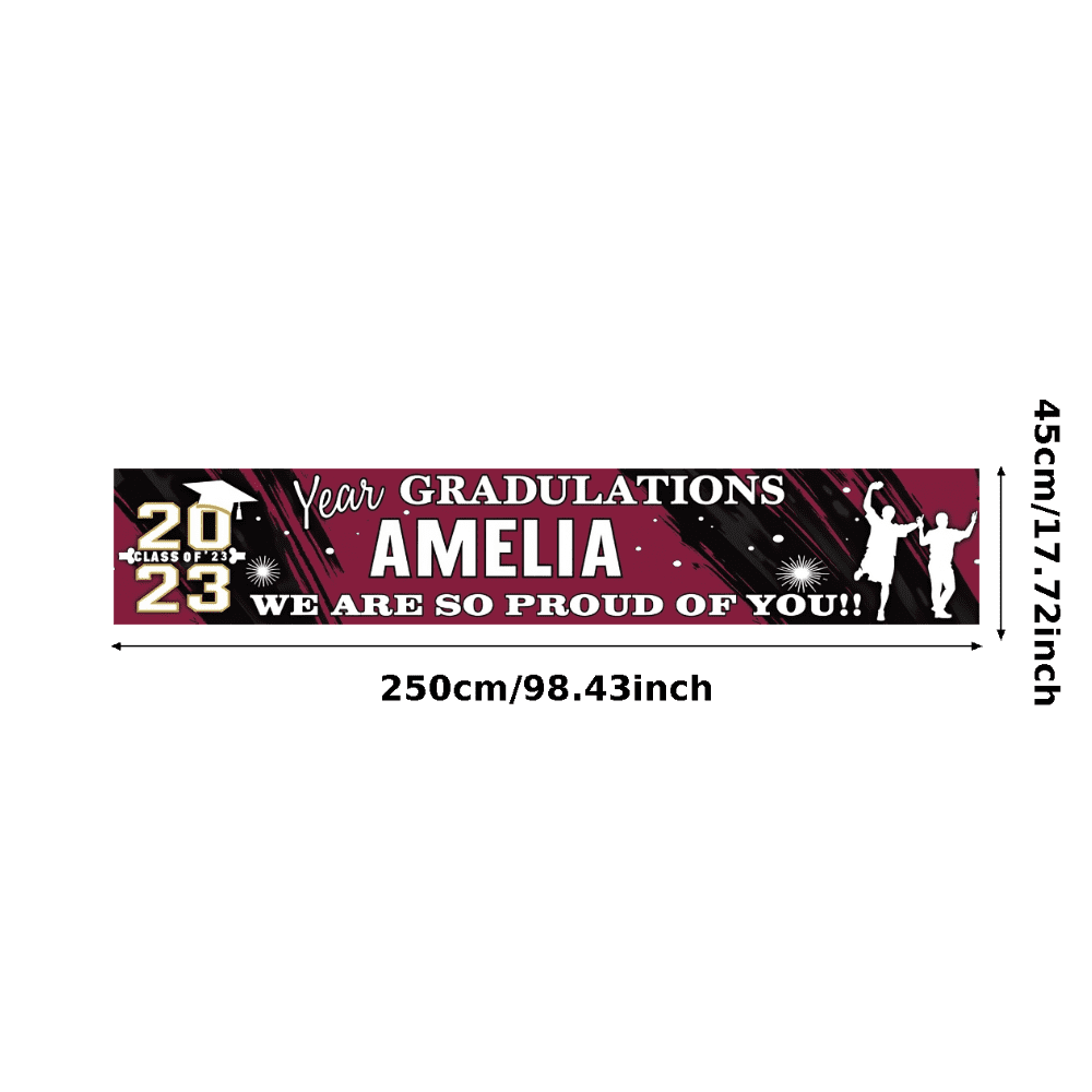 Polyester Graduation Banner Decorative Congratulations Class of 2023 ...
