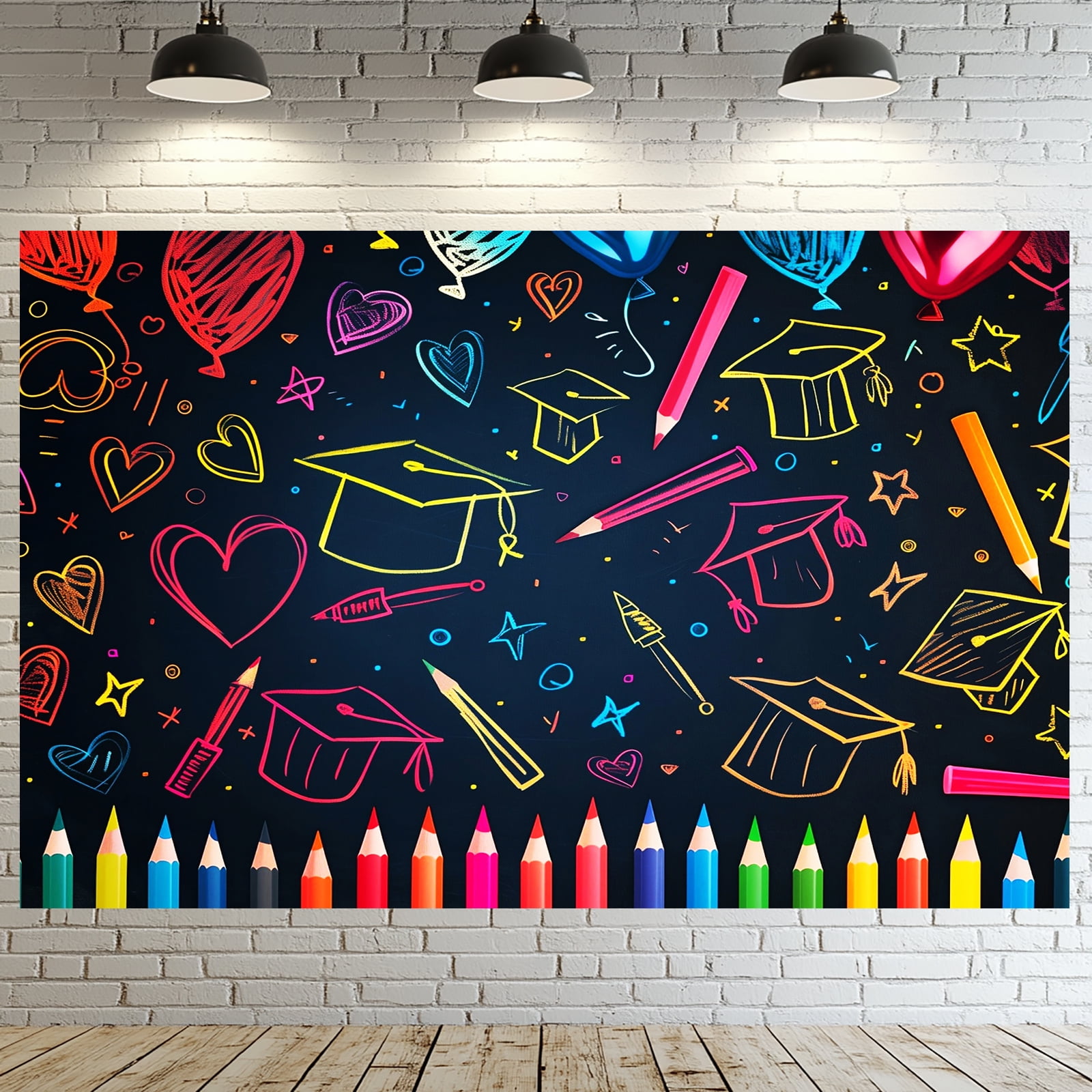 Polyester Graduation Party Backdrop Banner - Congrats Grad Preschool ...