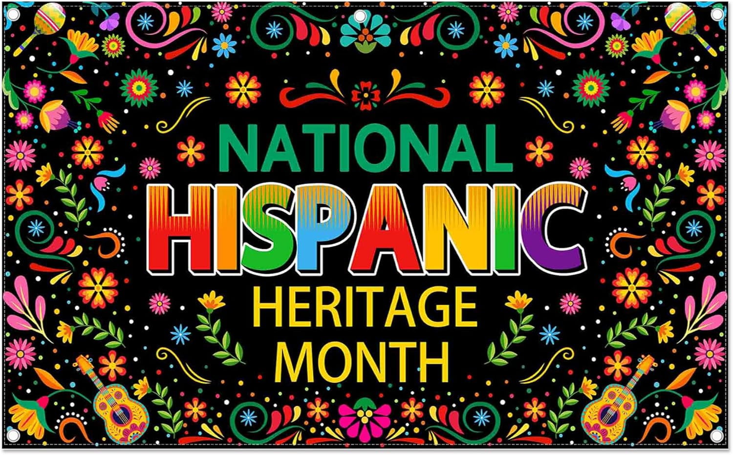 Polyester Hispanic Heritage Month Festival Backdrop Mexican History ...