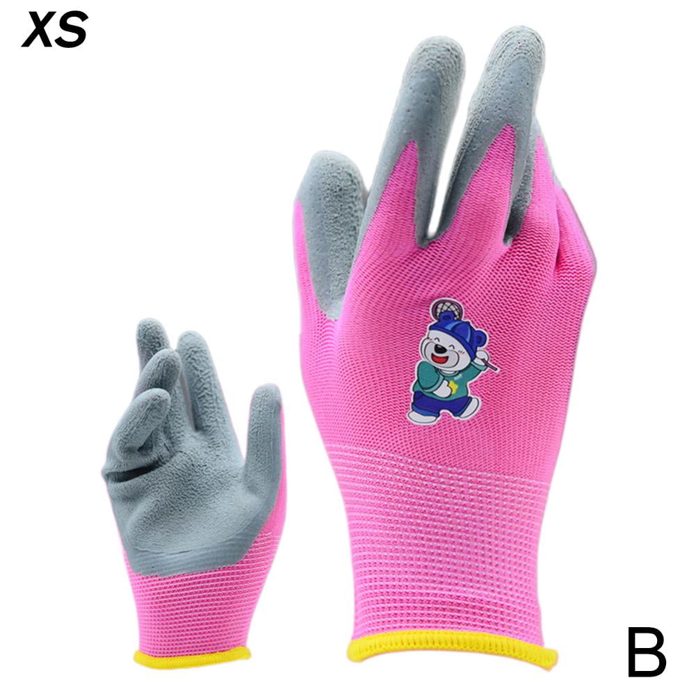 Polyester Latex Children's Work Gloves, Safety Protection for Kids DIY ...