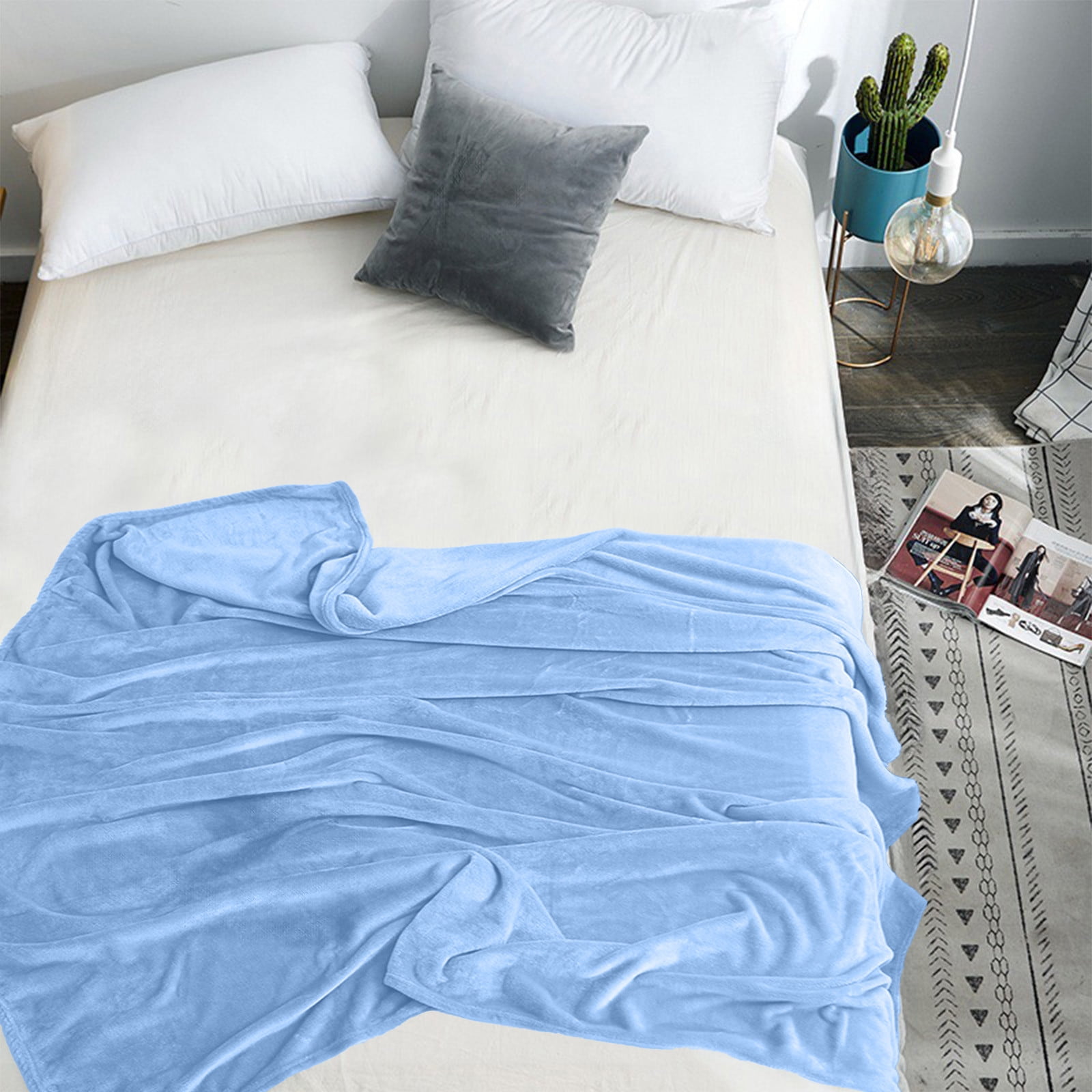 Fleece Blanket Lightweight Cooling Nap Blanket | Soft Breathable ...