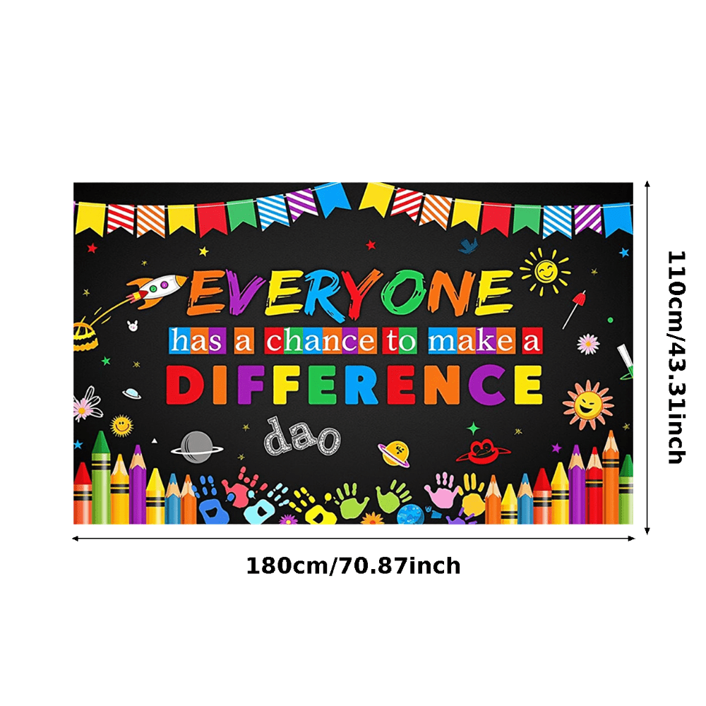 Polyester Material Banner Inspirational School Event Decor Colorful ...