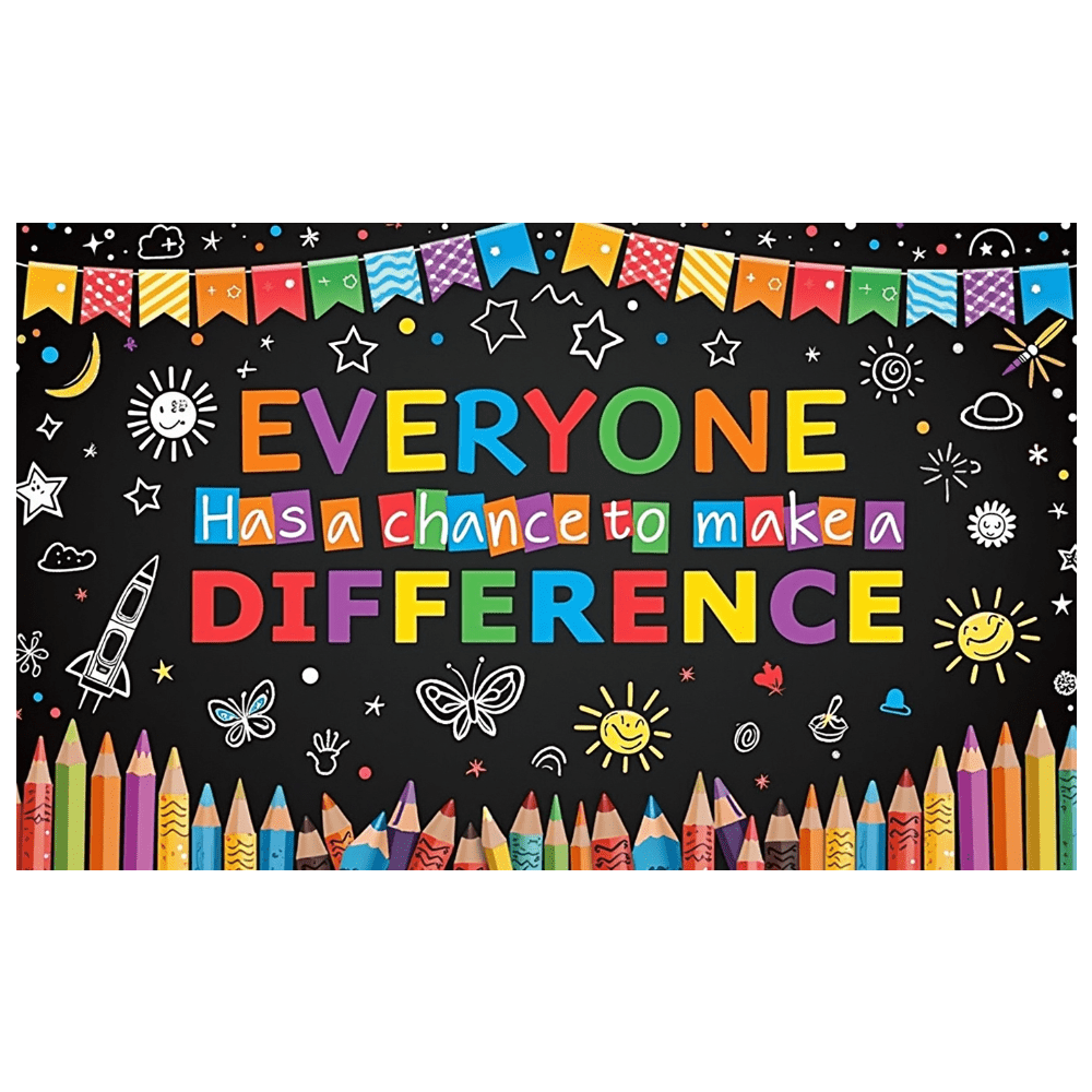Polyester Material Banner Inspirational School Event Decor Colorful ...