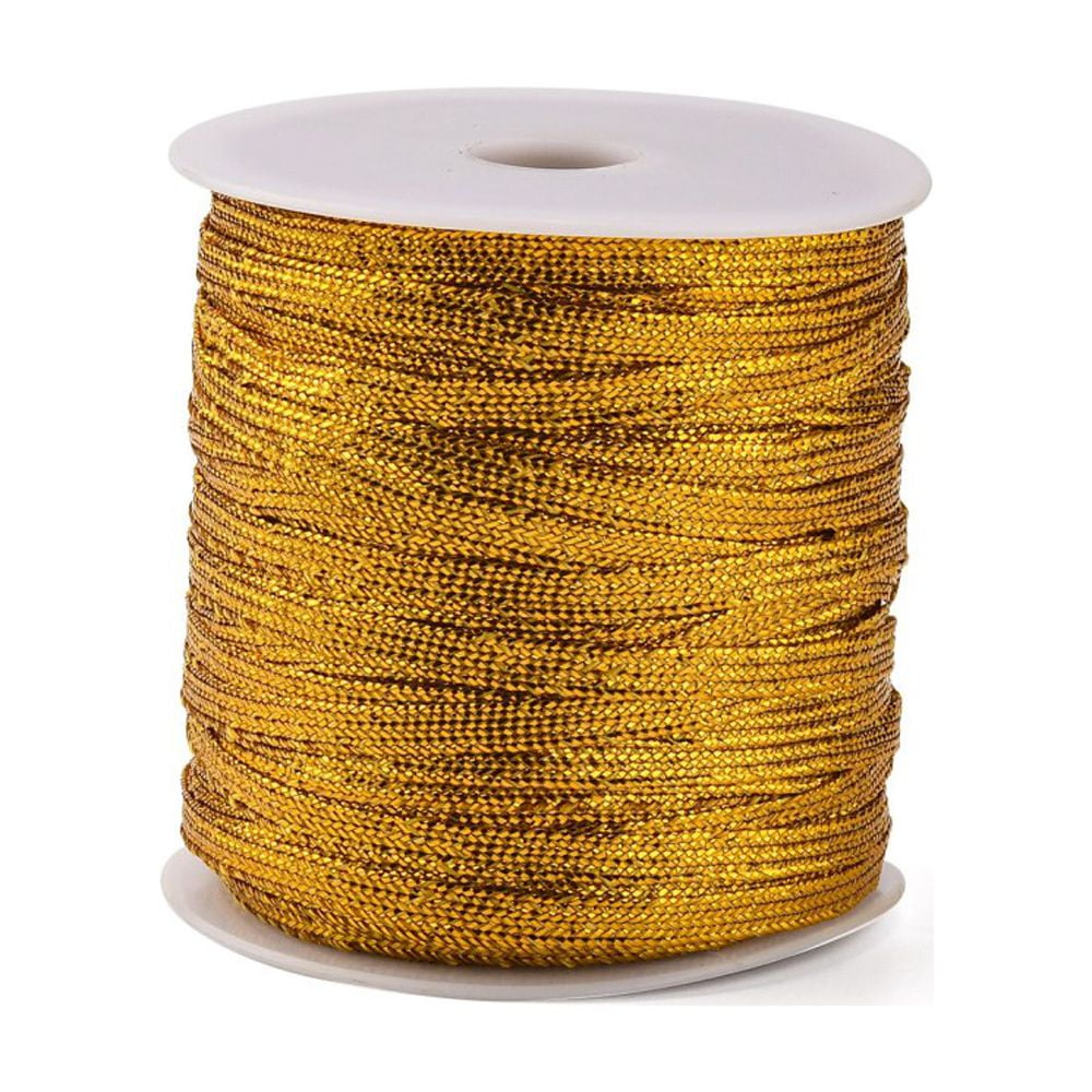 Polyester Metallic Cord Flat Gold 5x0.5mm 98~100m/set - Walmart.com