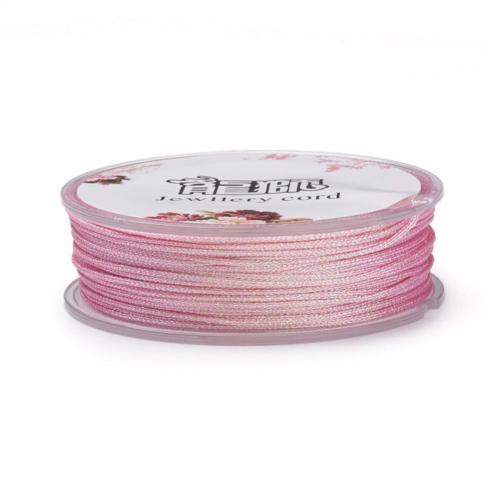 Polyester Metallic Thread Pearl Pink 1mm about 32.8 yards(30m)/roll ...