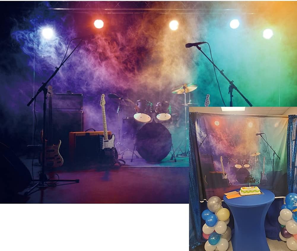 Polyester Music Concert Stage Backdrop Music Party Musical Studio ...