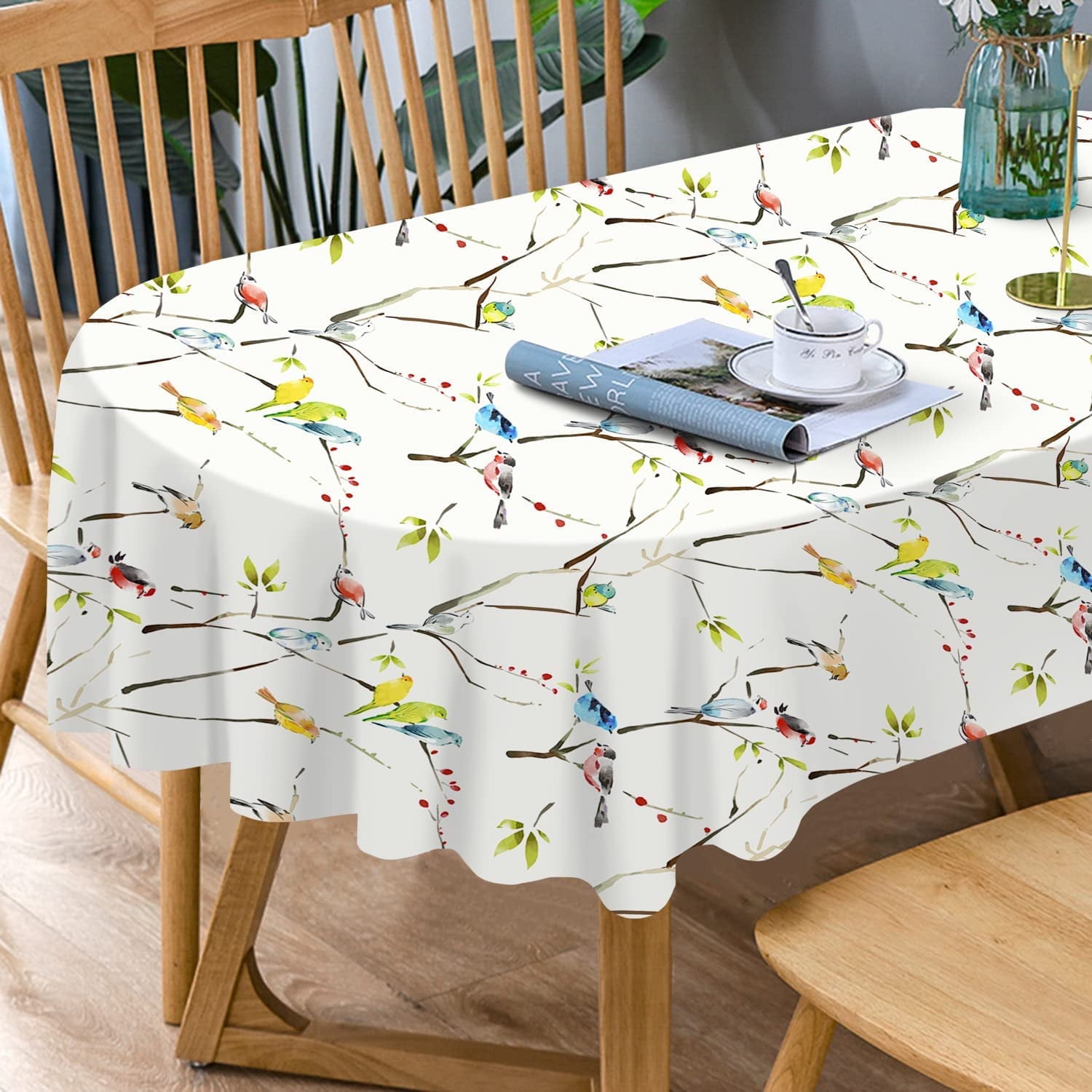 Polyester Oval 60 x 120 Inch Washable Reusable Waterproof Table Cloth ...