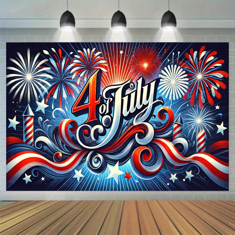 Polyester Photography Backdrop for Independence Day Fireworks ...