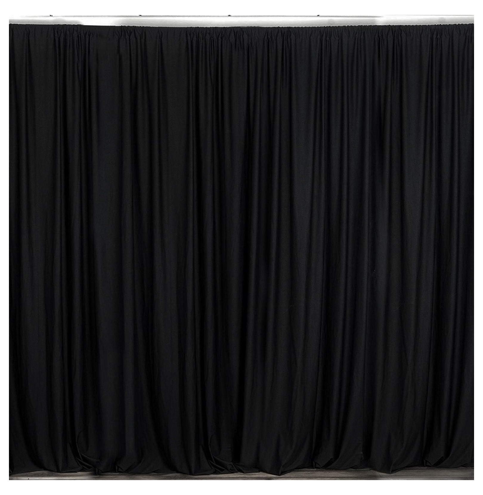 Polyester Poplin Backdrop Drape Curtain Panel with 4" Rod Pocket (Black ...