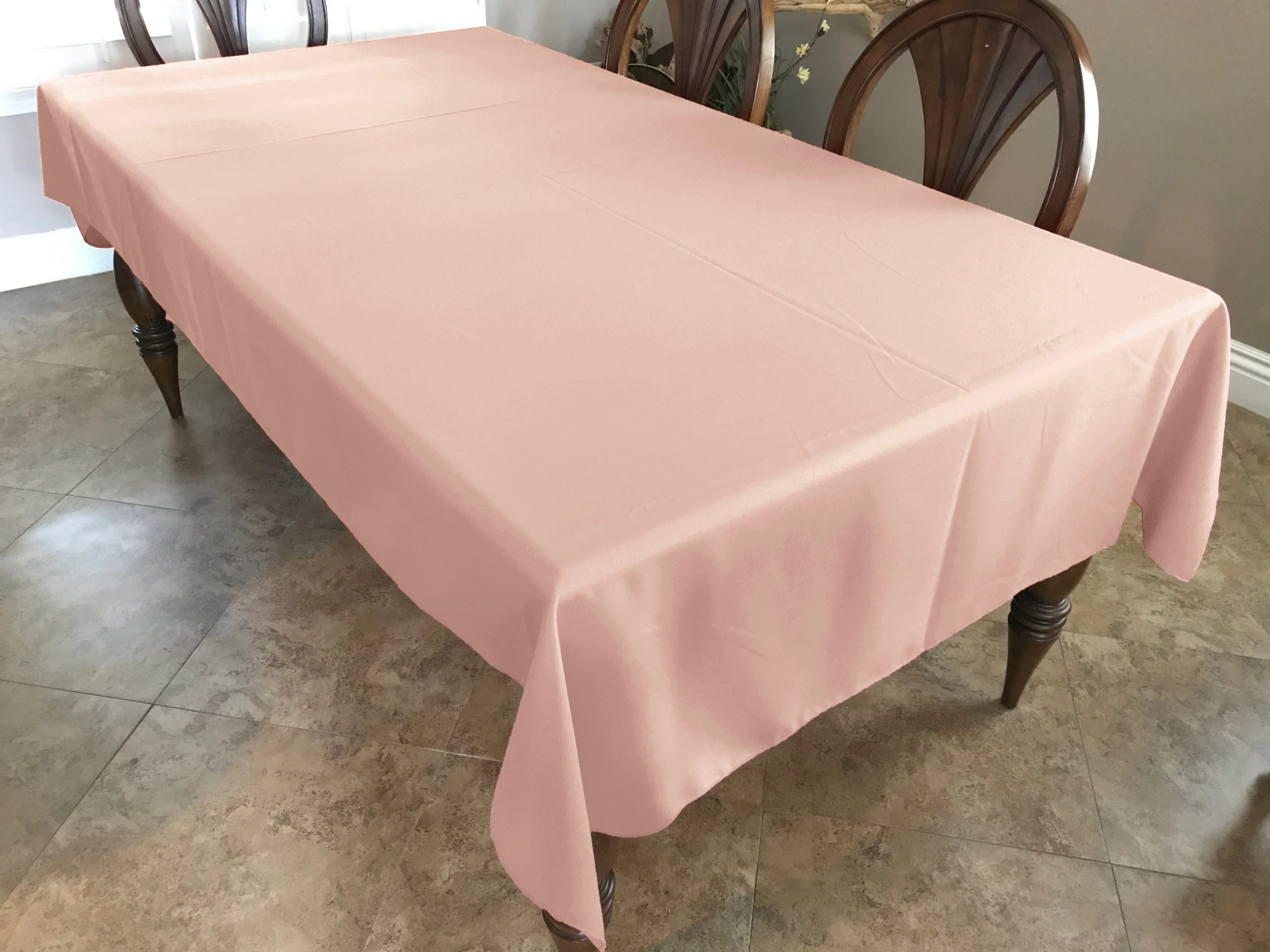 Polyester Poplin Gaberdine Durable Tablecloth Solid Blush - Walmart.com