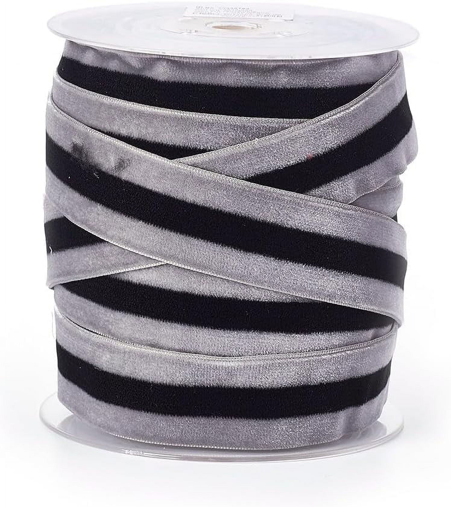 Polyester Ribbon Single Face Velvet Ribbon Binary Colour Striped ...