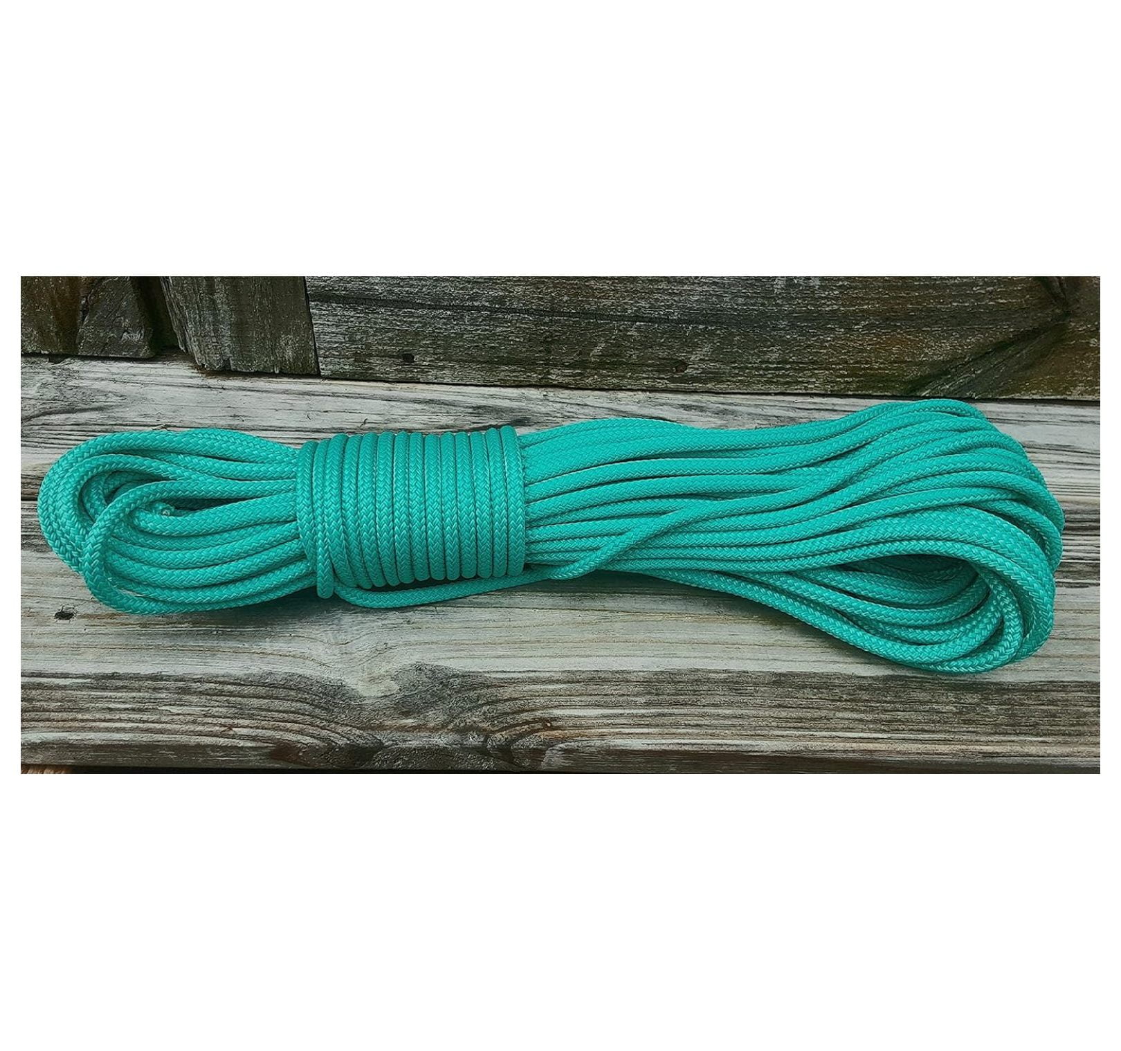 Polyester Rope 1/4 inch x 100 ft - Turquoise Double Braid - 2100lb ...