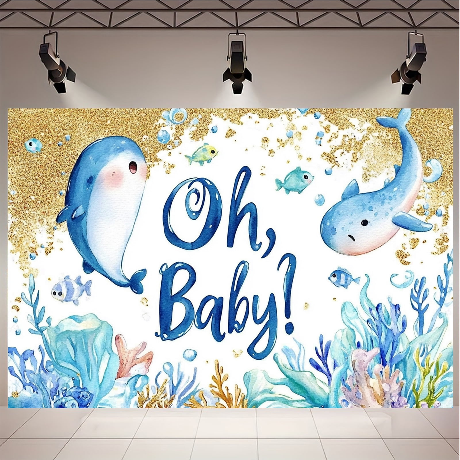 Polyester Under The Sea Shower Backdrop, Cute Ocean Animals Theme Party ...