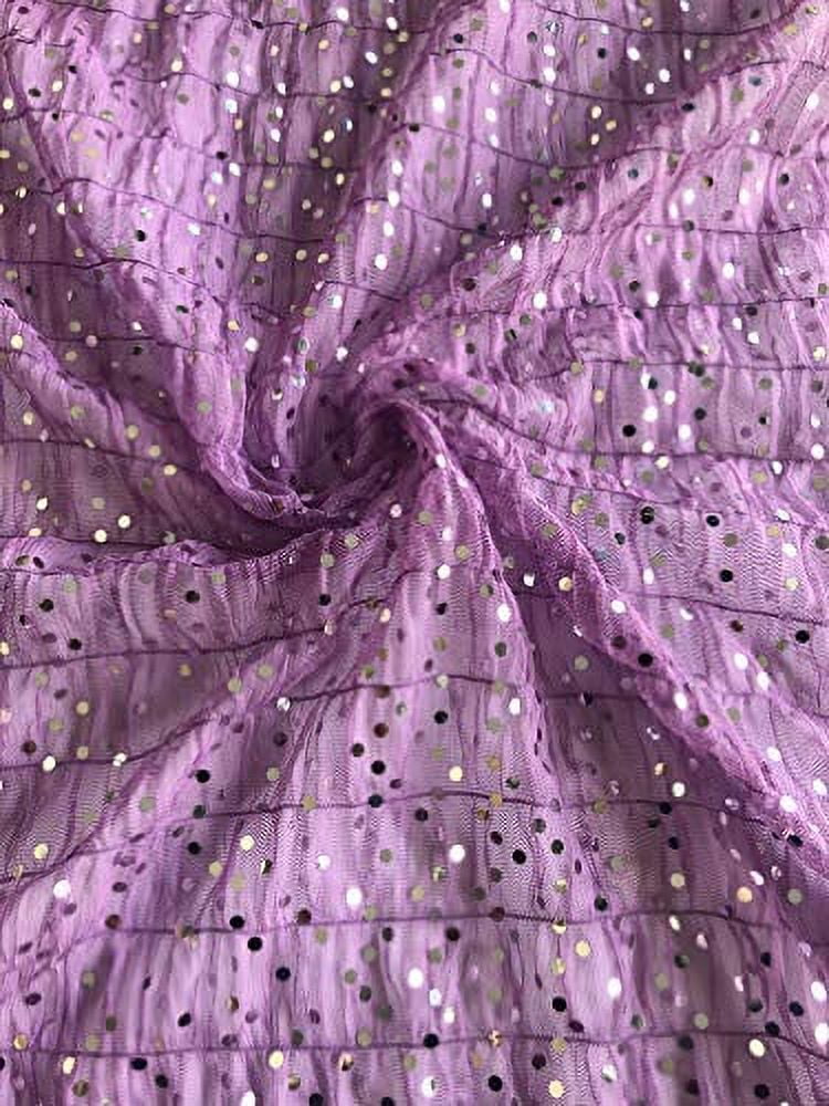 Polyester See Through Mesh Mechanical Stretch with 4mm Silver Trans ...