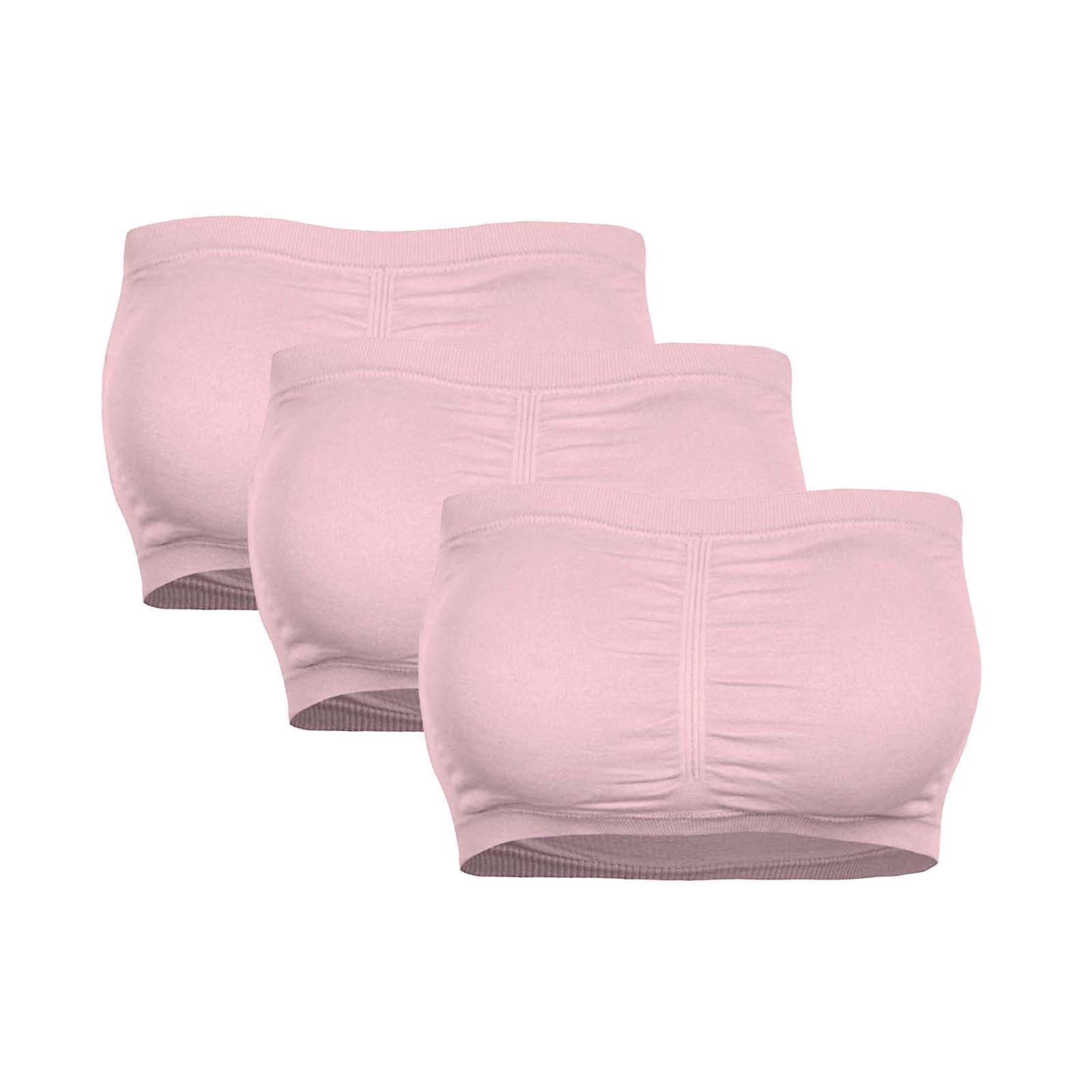 Polyester Sleeveless Oversized Strapless Tube Tops for Women Pink ...