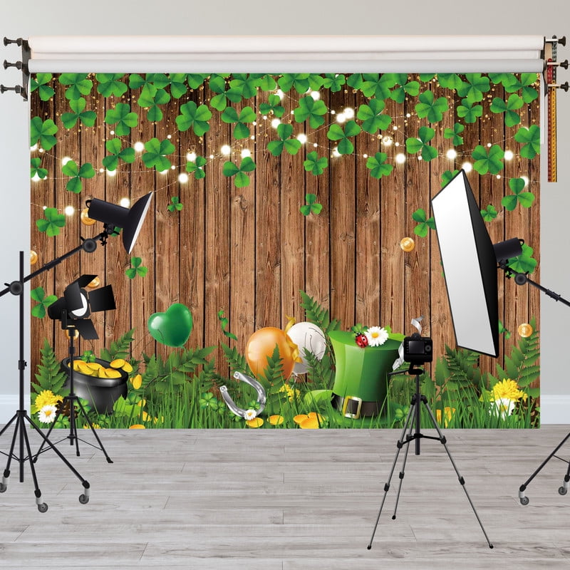 Polyester St. Patrick's Day Backdrop Background Pot of Gold Coins ...