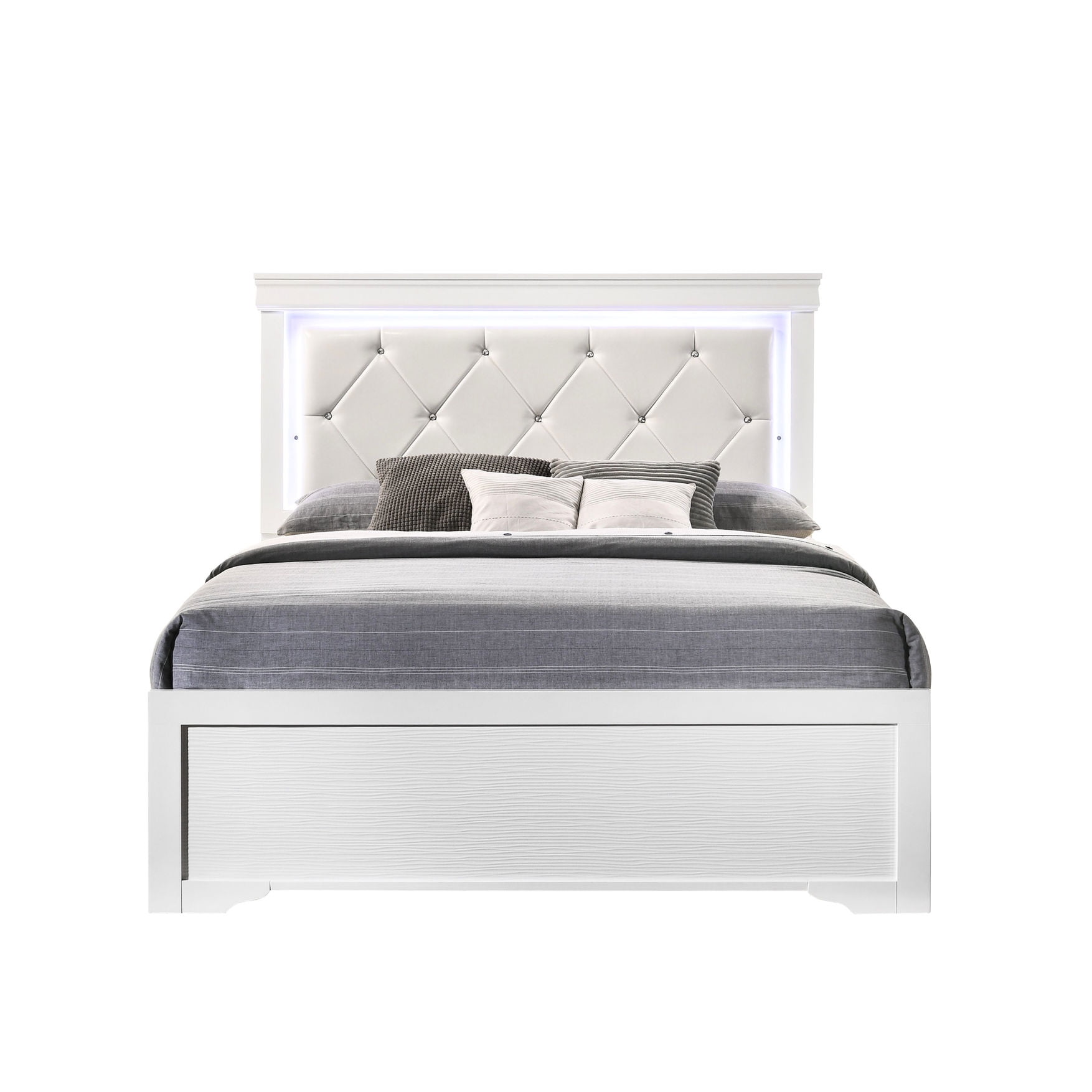 Polyester Upholstered Bed / Bedroom Decor / Present High - class Look ...