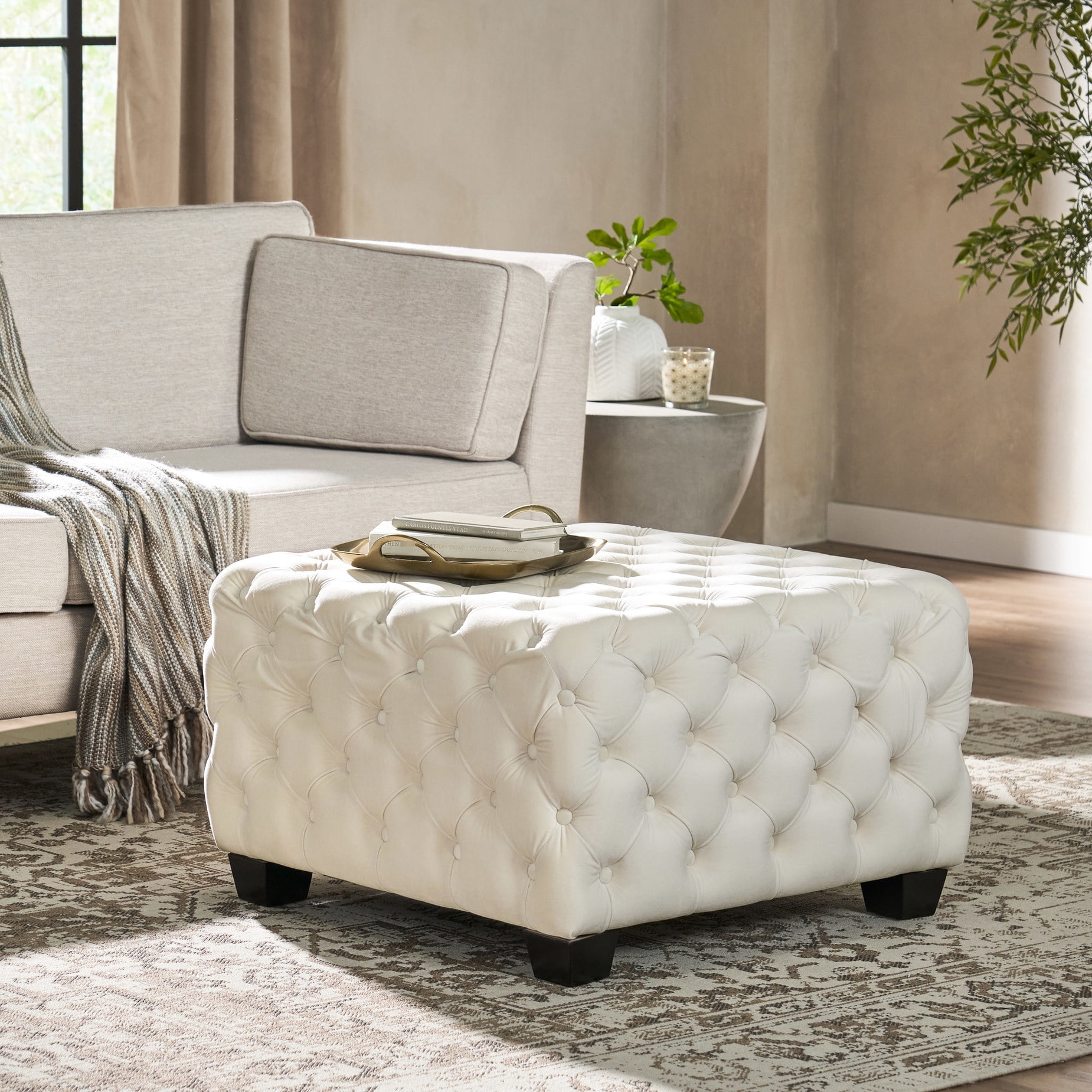 Polyester Velvet, Unique Sheen Ottoman - Stand Out in Your Room ...