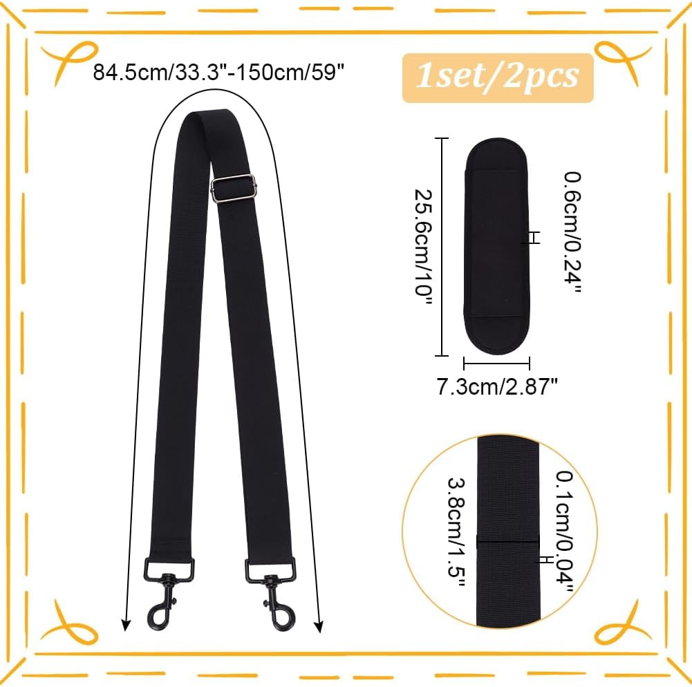 Polyester Webbing Bag Straps 33.26-59.05 Inch Universal Adjustable ...