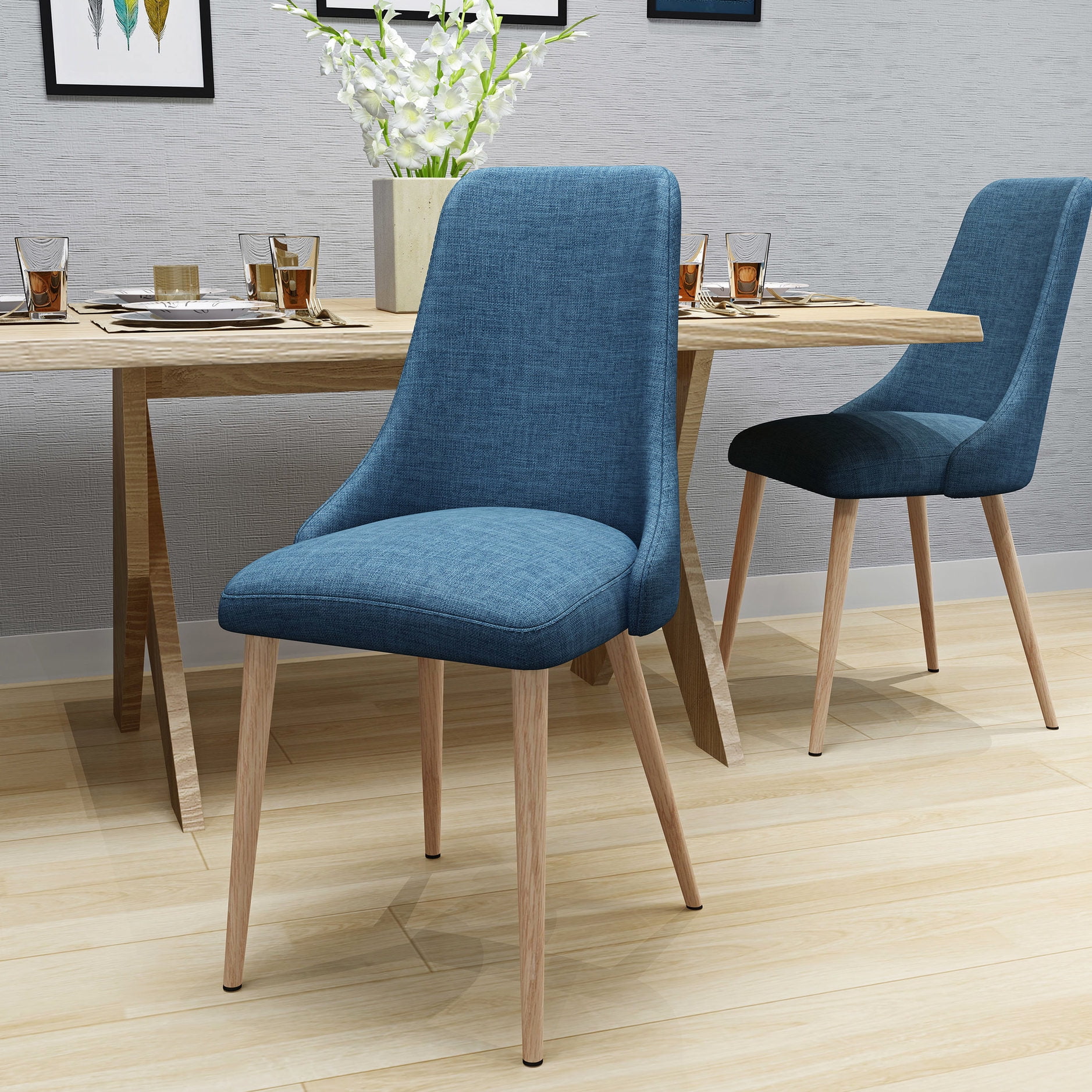 Polyester - filled Dining Chairs+Smooth Tapered Legs”-“Daily Eating ...
