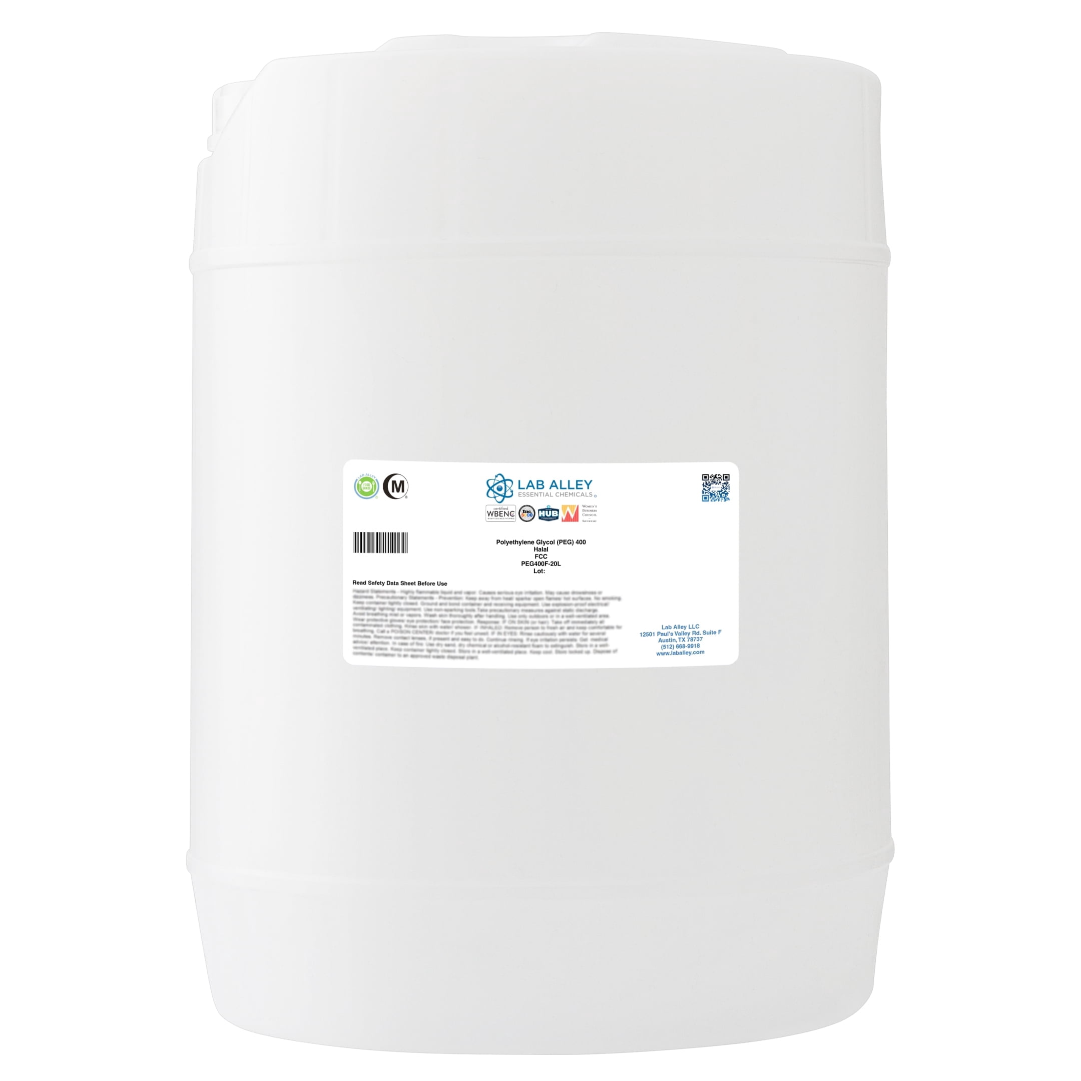 Lab Alley PEG 400 Food Grade (FCC, USP), Polyethylene Glycol Liquid ...