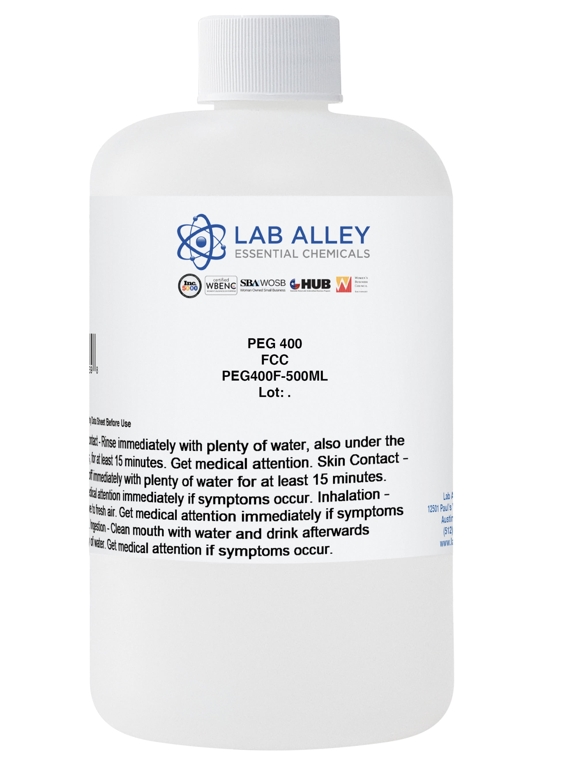 Polyethylene Glycol (PEG) 400 Food Grade (FCC) 4L - Walmart.com