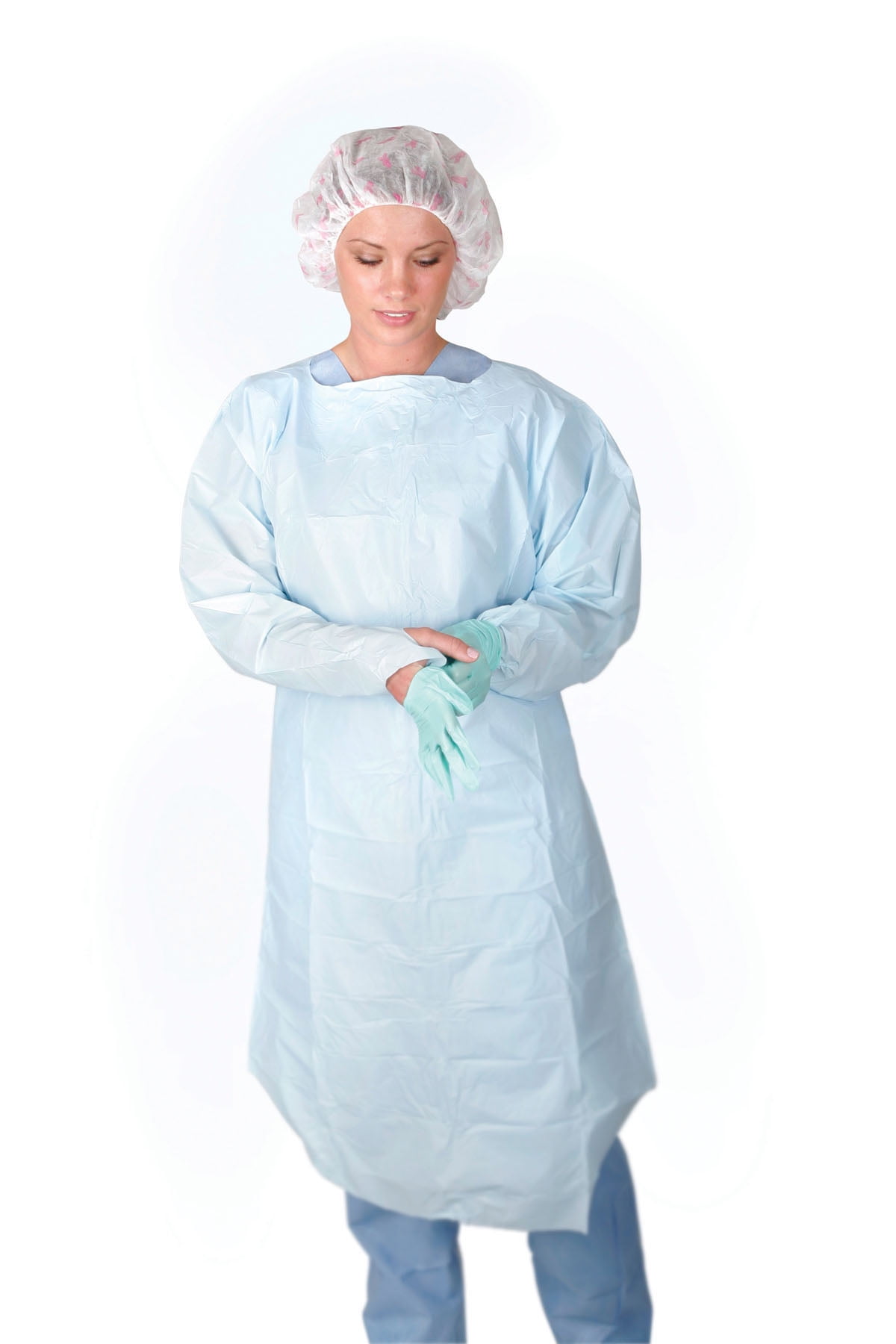 Polyethylene Thumb Loop Style Isolation Gowns,Blue,X-Large,Case of 75 ...