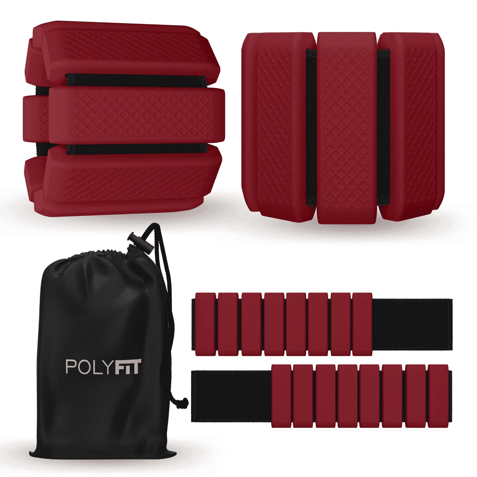 Polyfit Wrist & Ankle Weights, 2.4 lbs Set (1.2 lbs Each), Adjustable Wearable Weights for Home ...