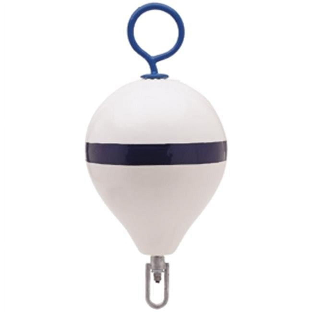 Polyform Mooring Buoy with Iron 18 .in Diameter - White Blue Stripe ...