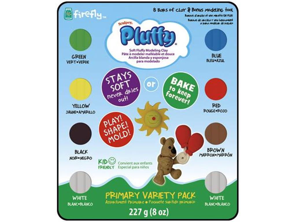 Polyform Sculpey Pluffy Clay 1oz Multi 8pc Primary - Walmart.com