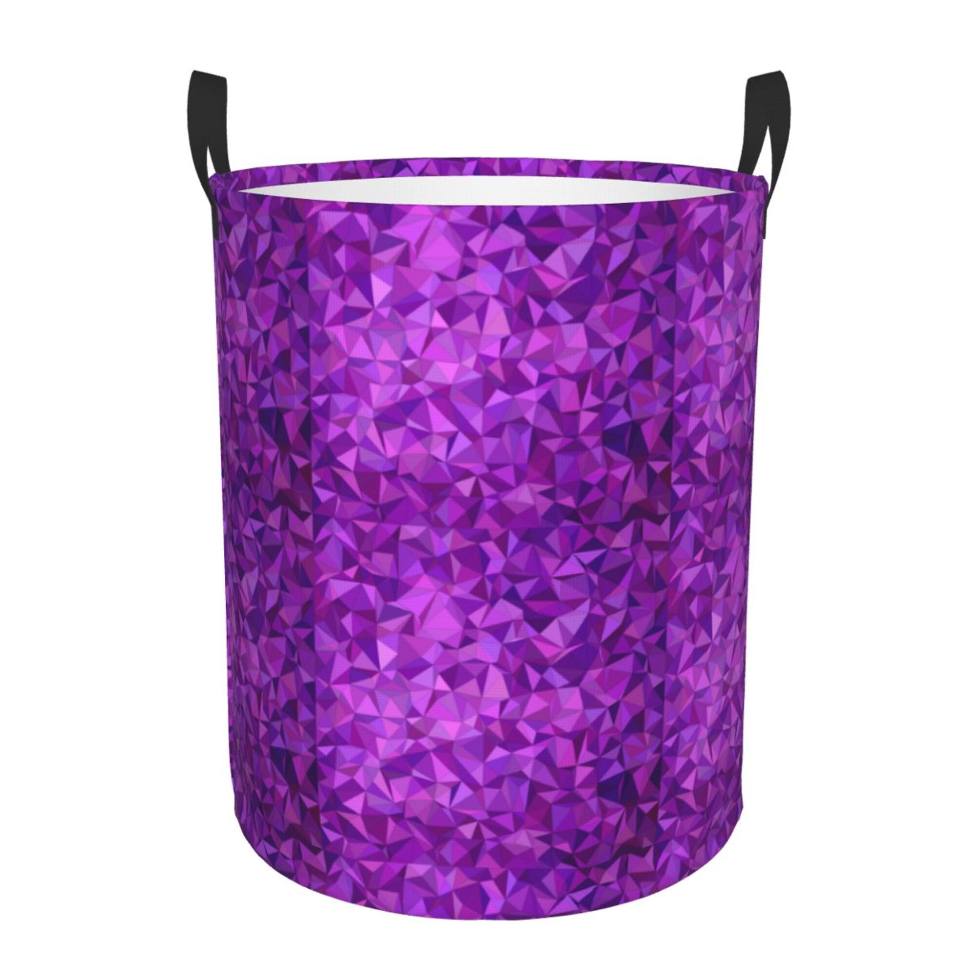 Polygon Background Circular Laundry Basket (With Handle) Waterproof ...