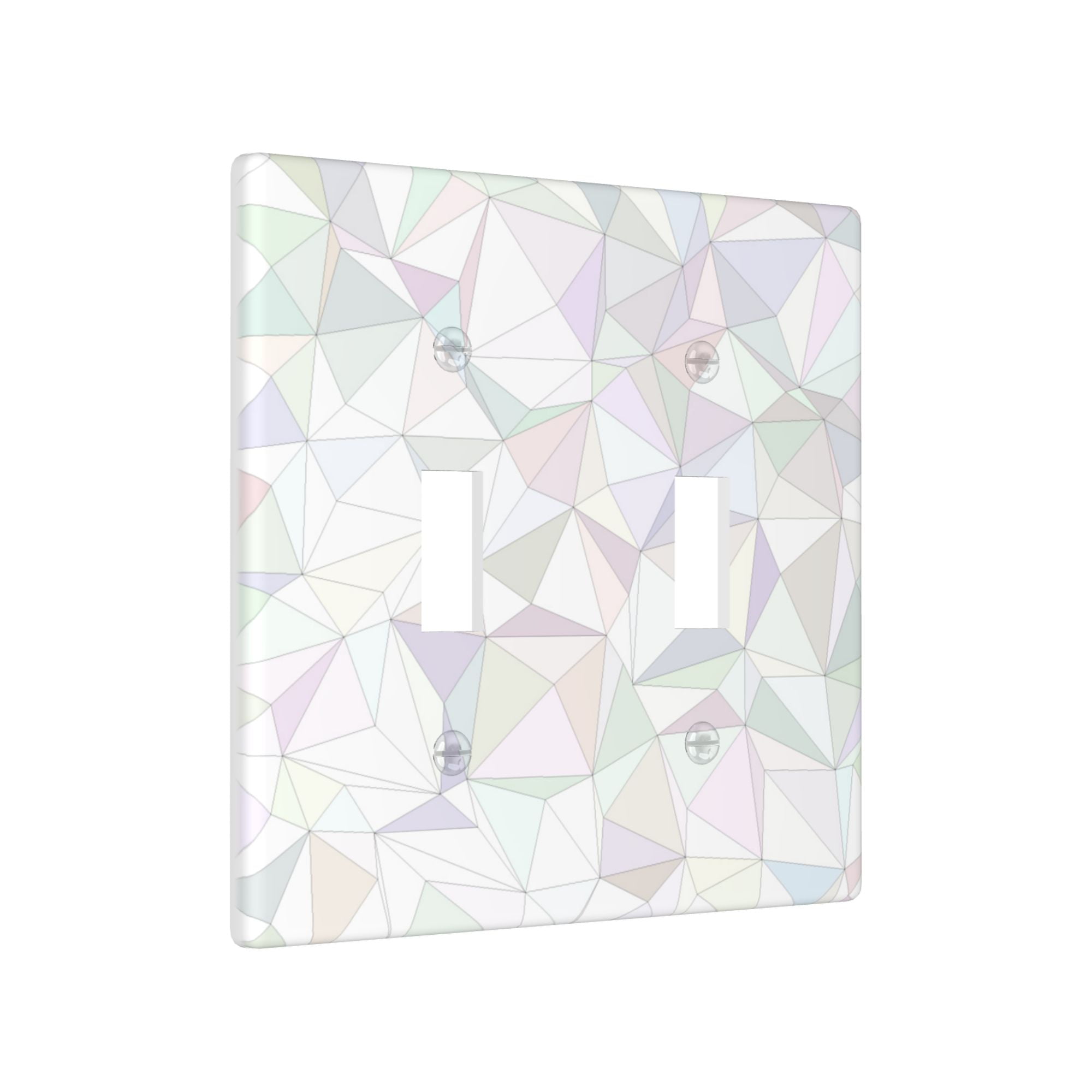 Polygon Background Double Toggle Light Switch Plate Decorative Wall ...