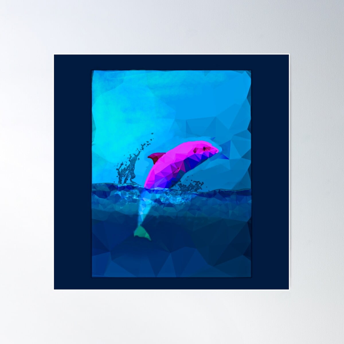 Polygon Dolphin Poster Wall Art, Modern Wall Decor For Living Room ...