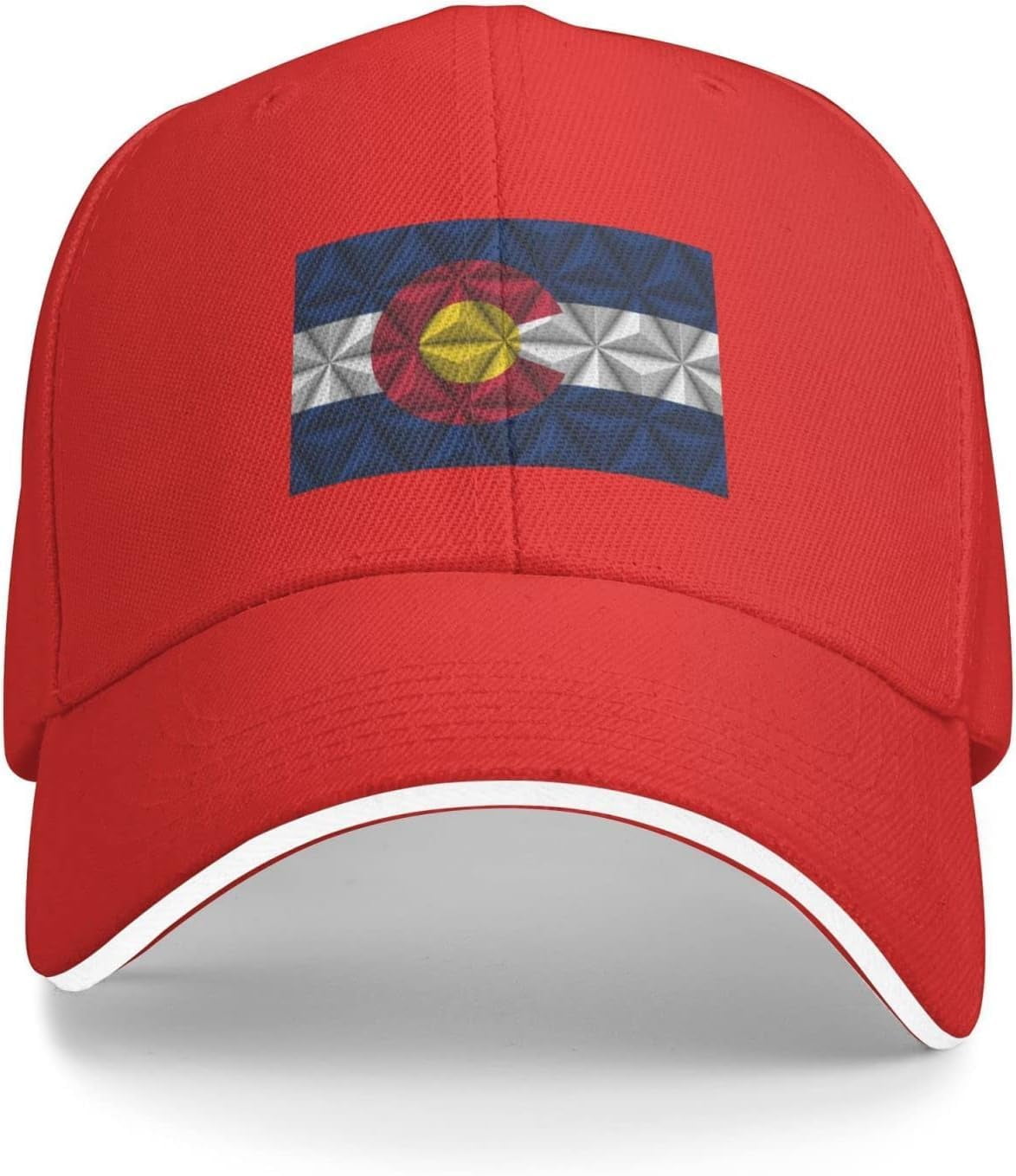 Polygon Effect of Flag of Colorado Baseball Cap Sandwich Brim Hats for ...