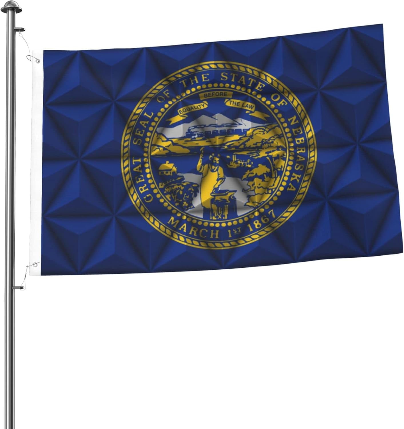 Polygon Effect of Flag of Nebraska Flag 2x3 Ft Double-Sided Durable ...