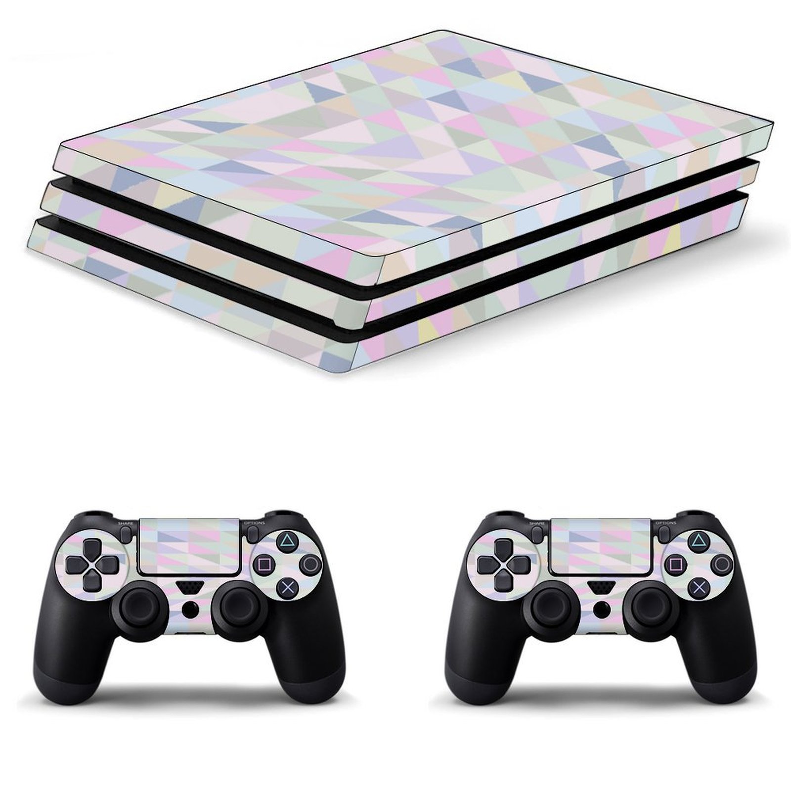 Polygon Pattern Rainbow PS4/PS4 Pro/PS4 Slim Skin Sticker For Console ...
