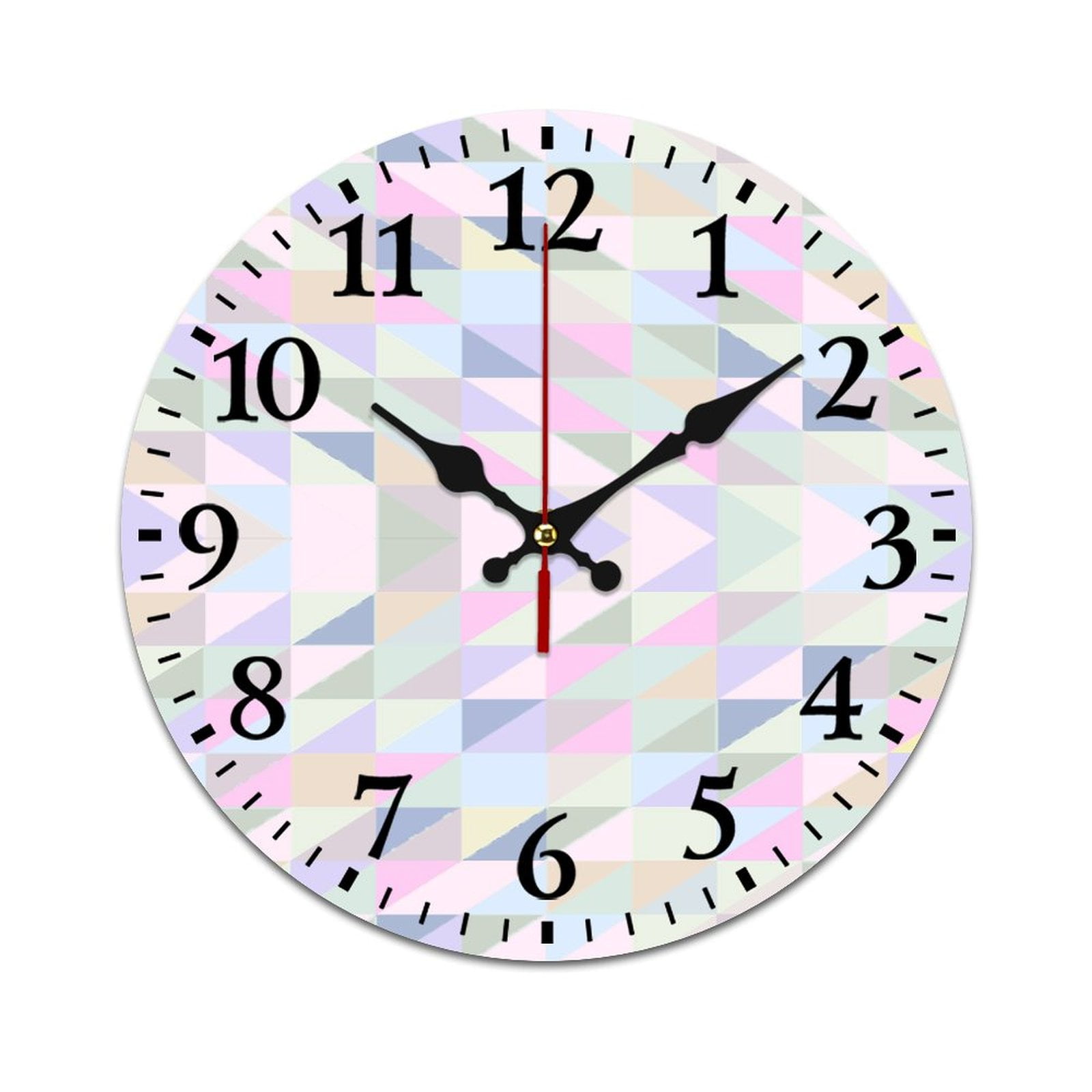 Polygon Pattern Rainbow Wall Clock Modern Design Clocks Wall Hanging ...