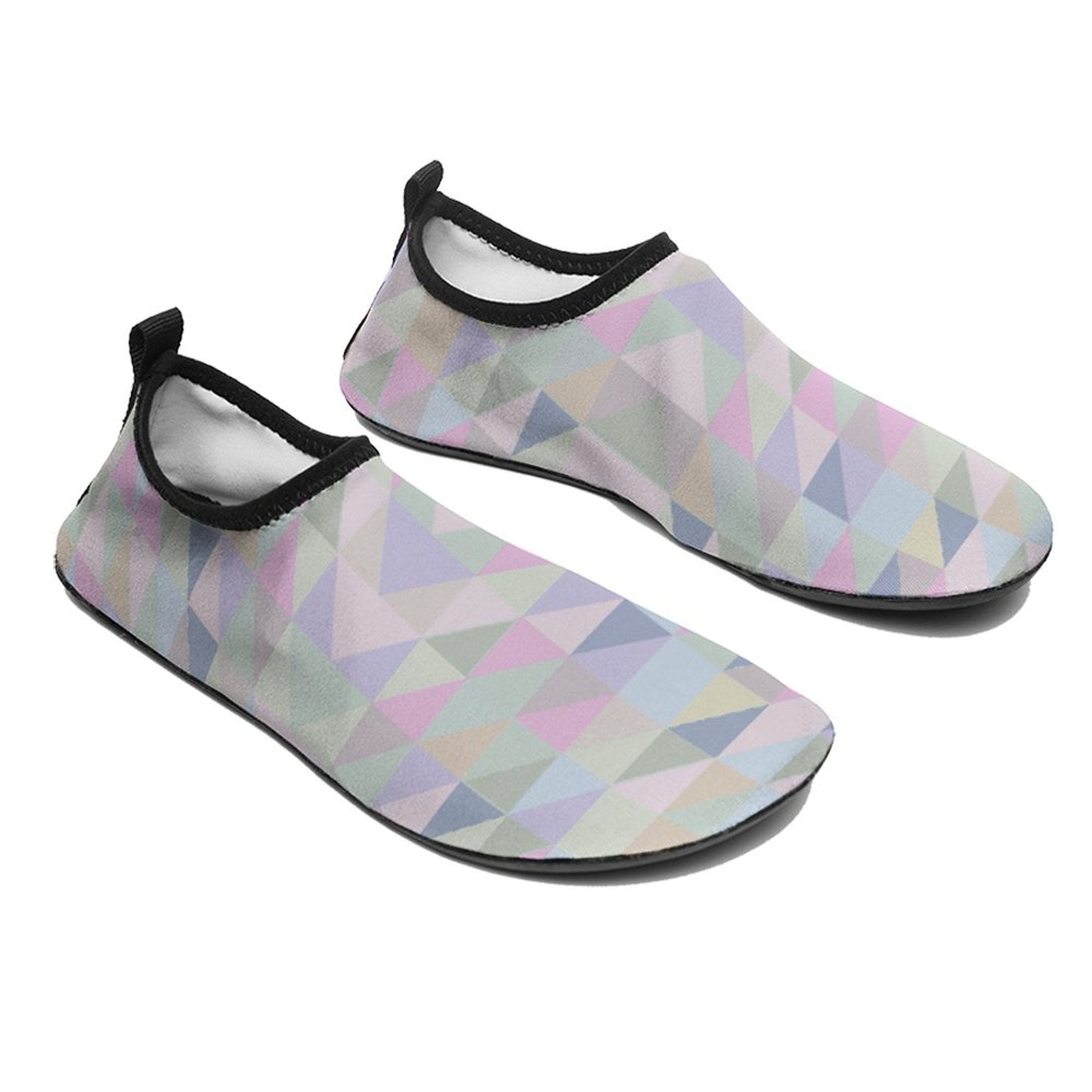 Polygon Pattern Rainbow Water Shoes Beach Slip-on Shoes for Men Women ...