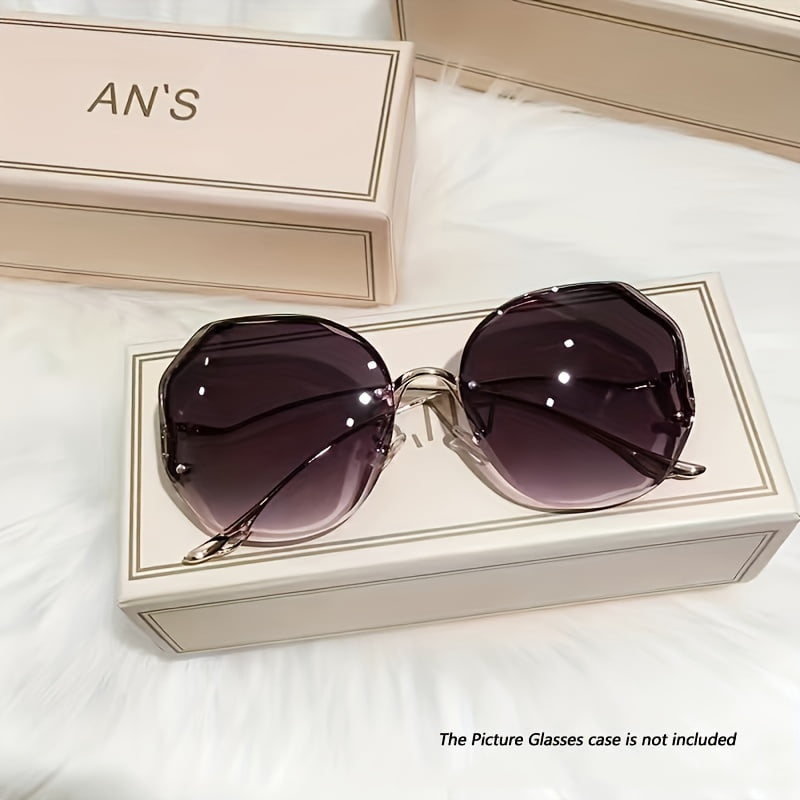 Polygon Rimless Fashion Sunglasses For Women Ombre Outdoor Sun Shades ...