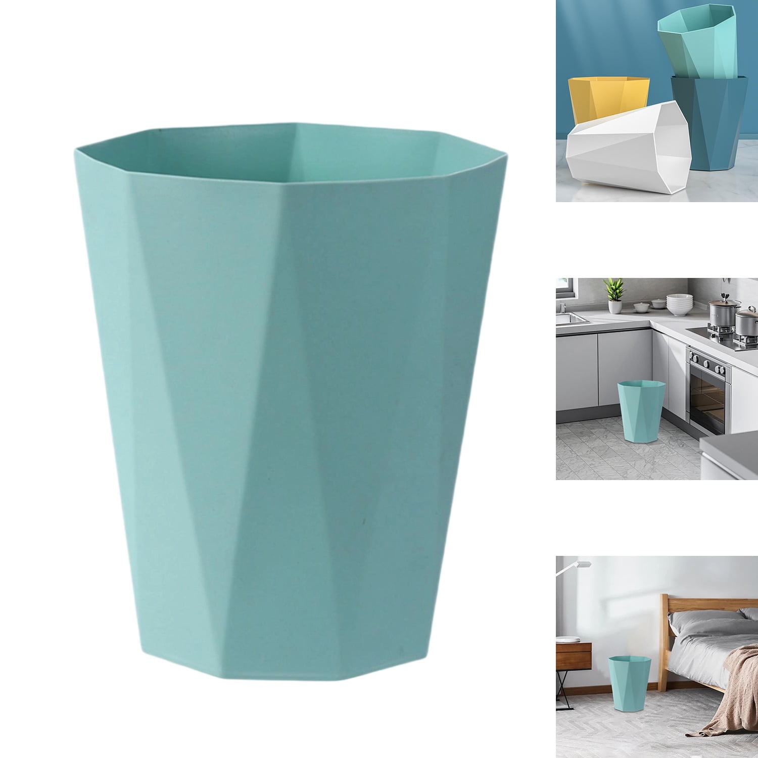 Polygon Small Trash Can, Bathrooms Wastebasket, Plastic Trash Bin ...