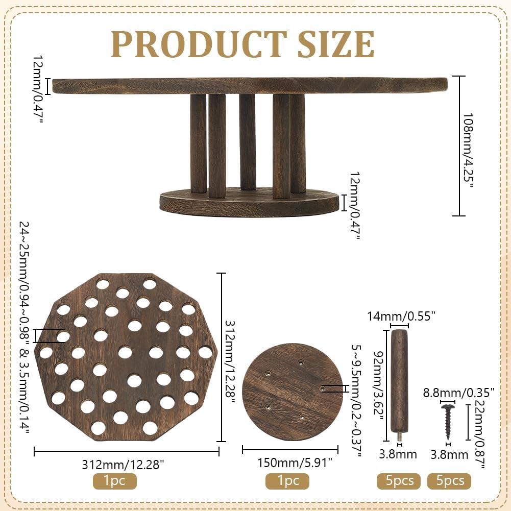 Polygon Wooden Display Stands Coconut Brown 31.2x31.2x1.2cm - Walmart.com