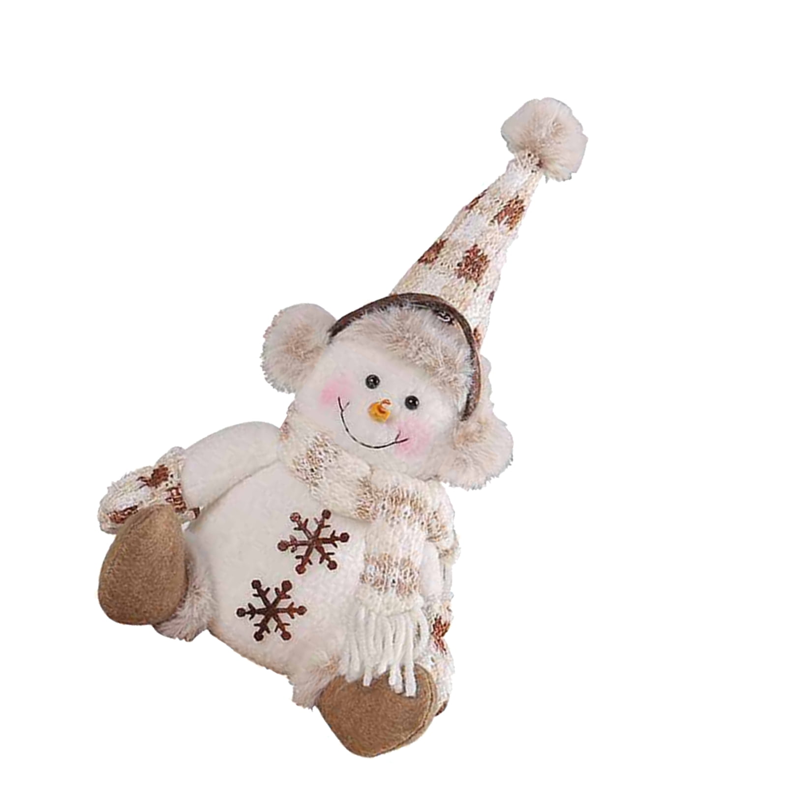 Polygonal Knit Snowman Plush with Rudolphs Hat Festival Christmas ...