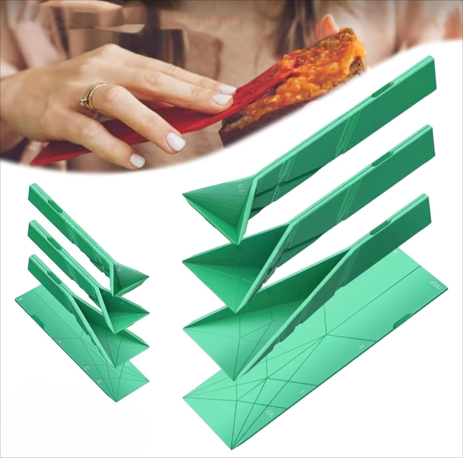 Polygons 3-in-1 Flat Measuring Spoon, 2 Spoons with 6 Different Sizes ...