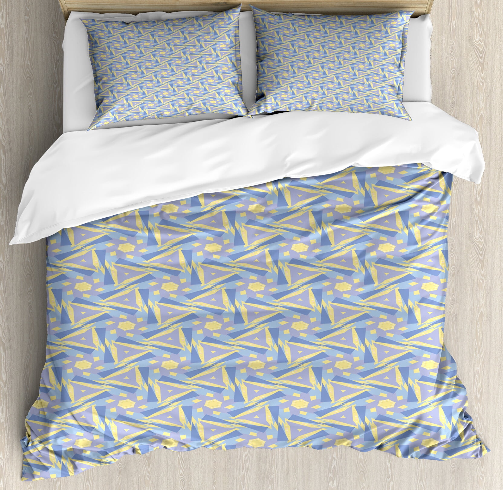 Polygons Duvet Cover Set, Abstract Contemporary Design Pattern of ...