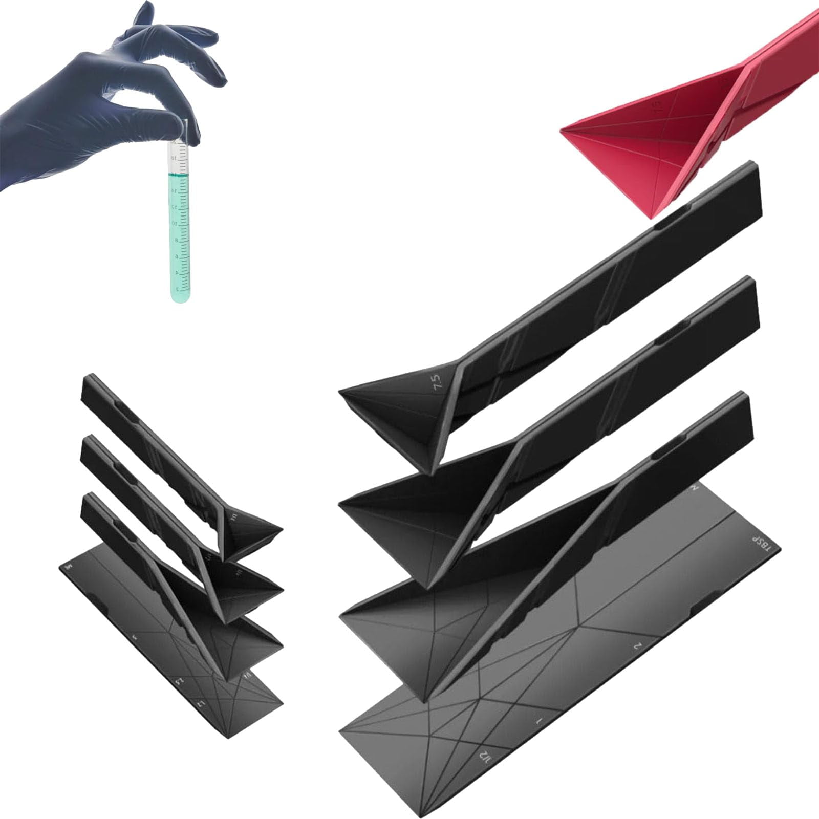 Polygons Flat 3-in-1 Measuring Spoons, 2 Measuring Spoons, With 6 ...