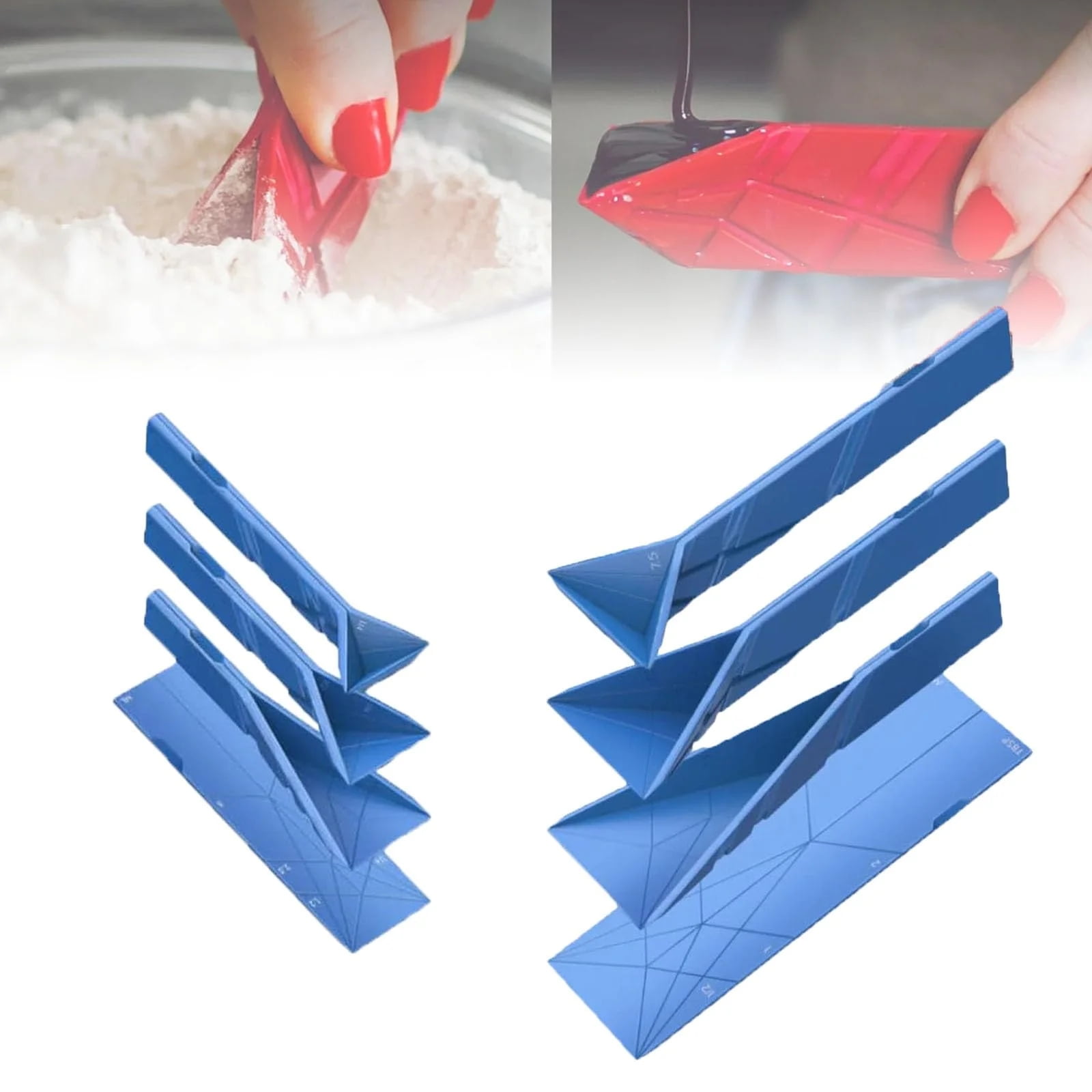 Polygons Measuring Spoon Flat 3-in-1 Measuring Spoons,Spoons with 6 ...