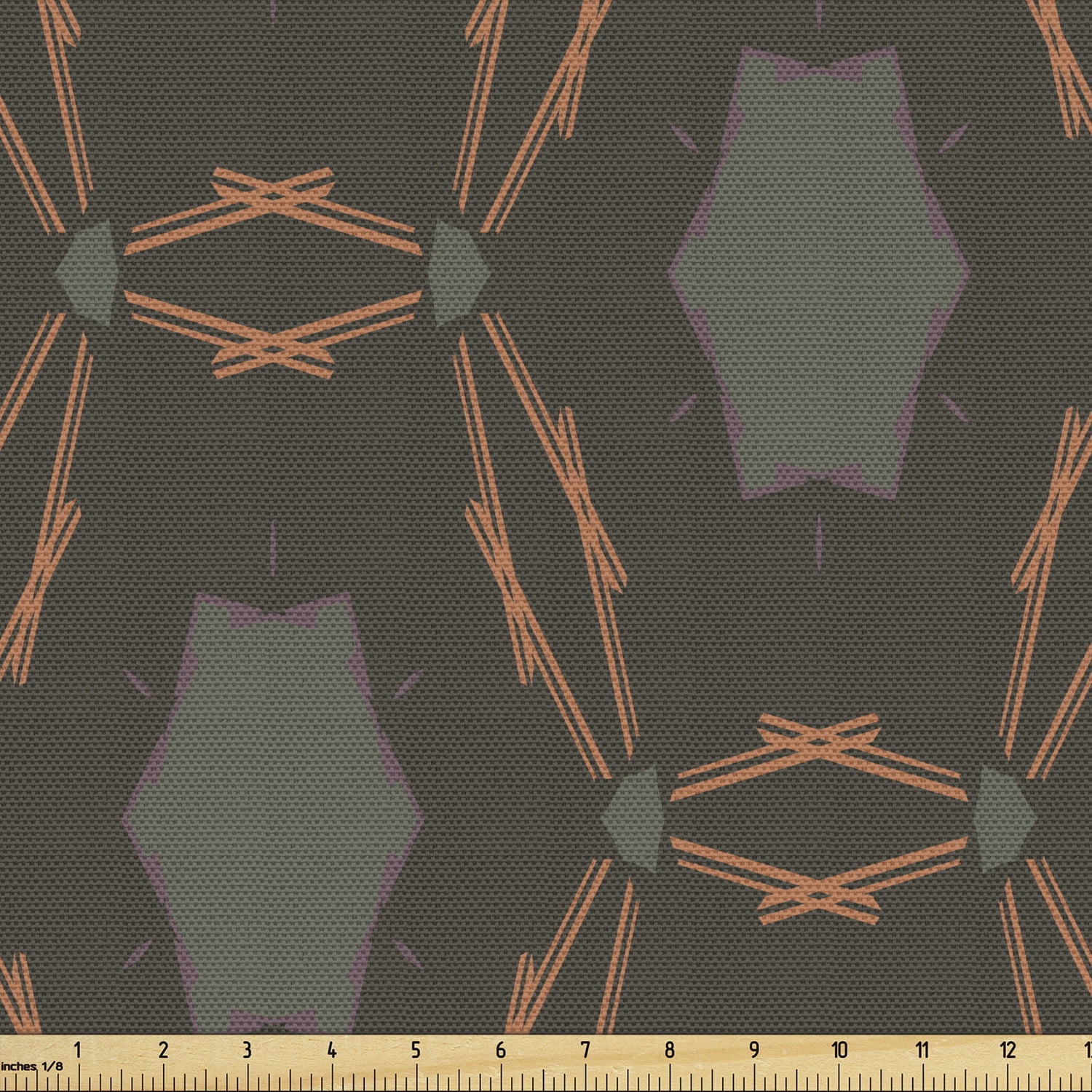 Ambesonne Polygons Fabric by the Yard Upholstery, Bars and Concave ...