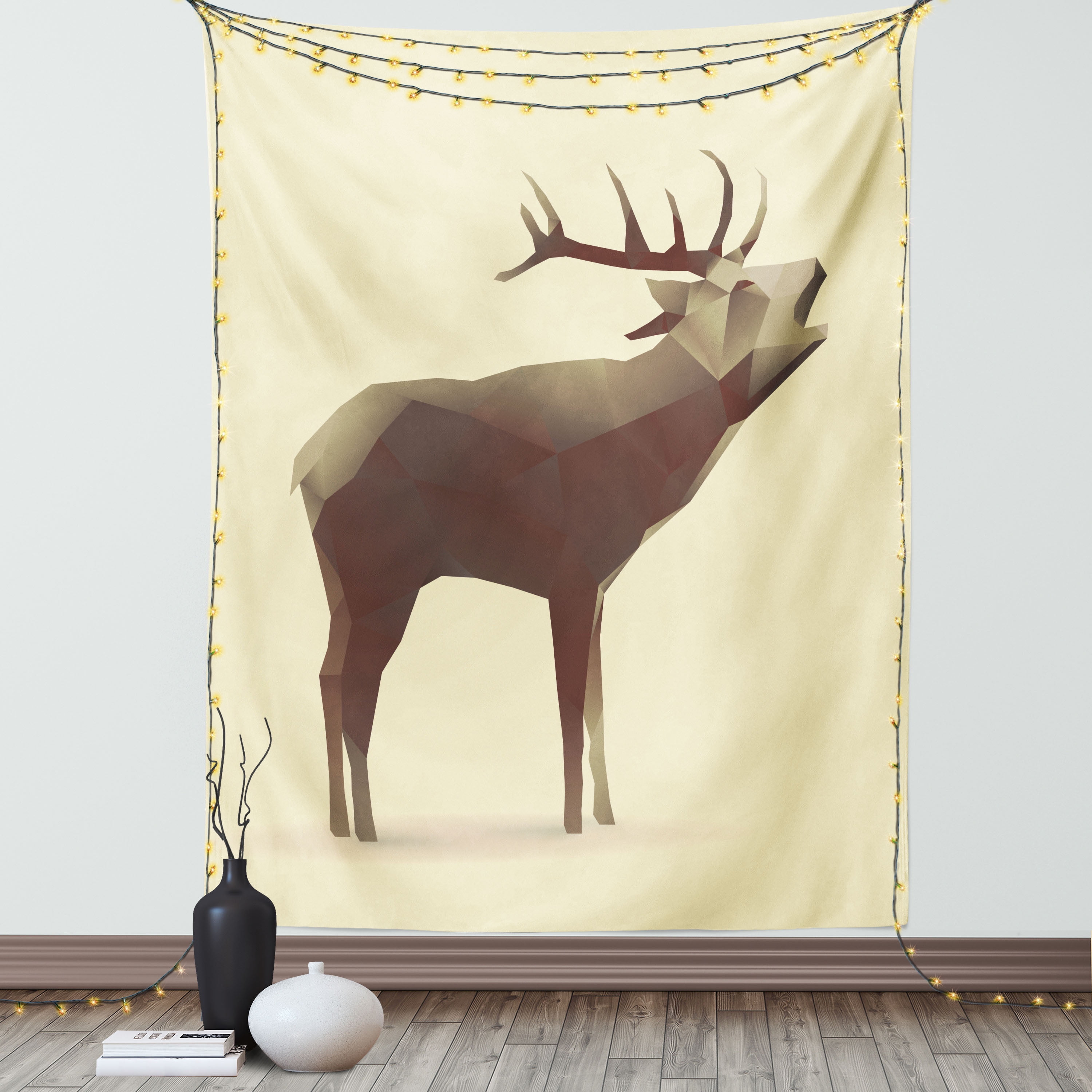 Polygons Tapestry, Wildlife Modern Art Illustration of Side Look ...