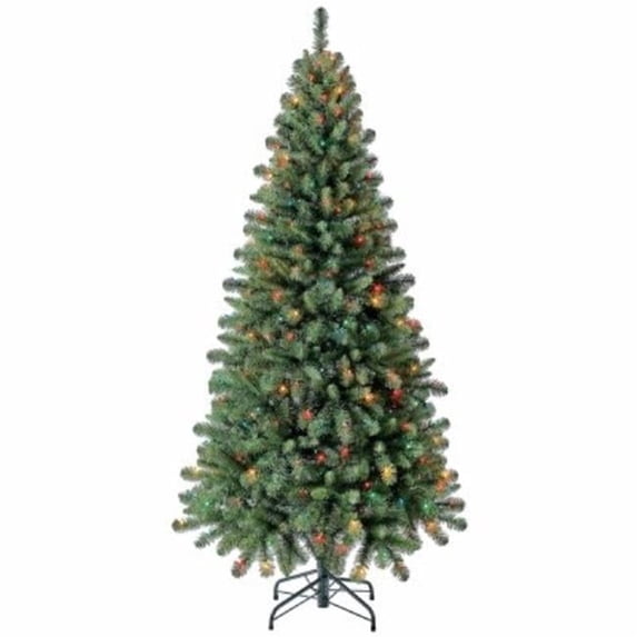 Polygroup Trading 239034 6.5 ft. Multi Color Crisfield Fir Artificial ...