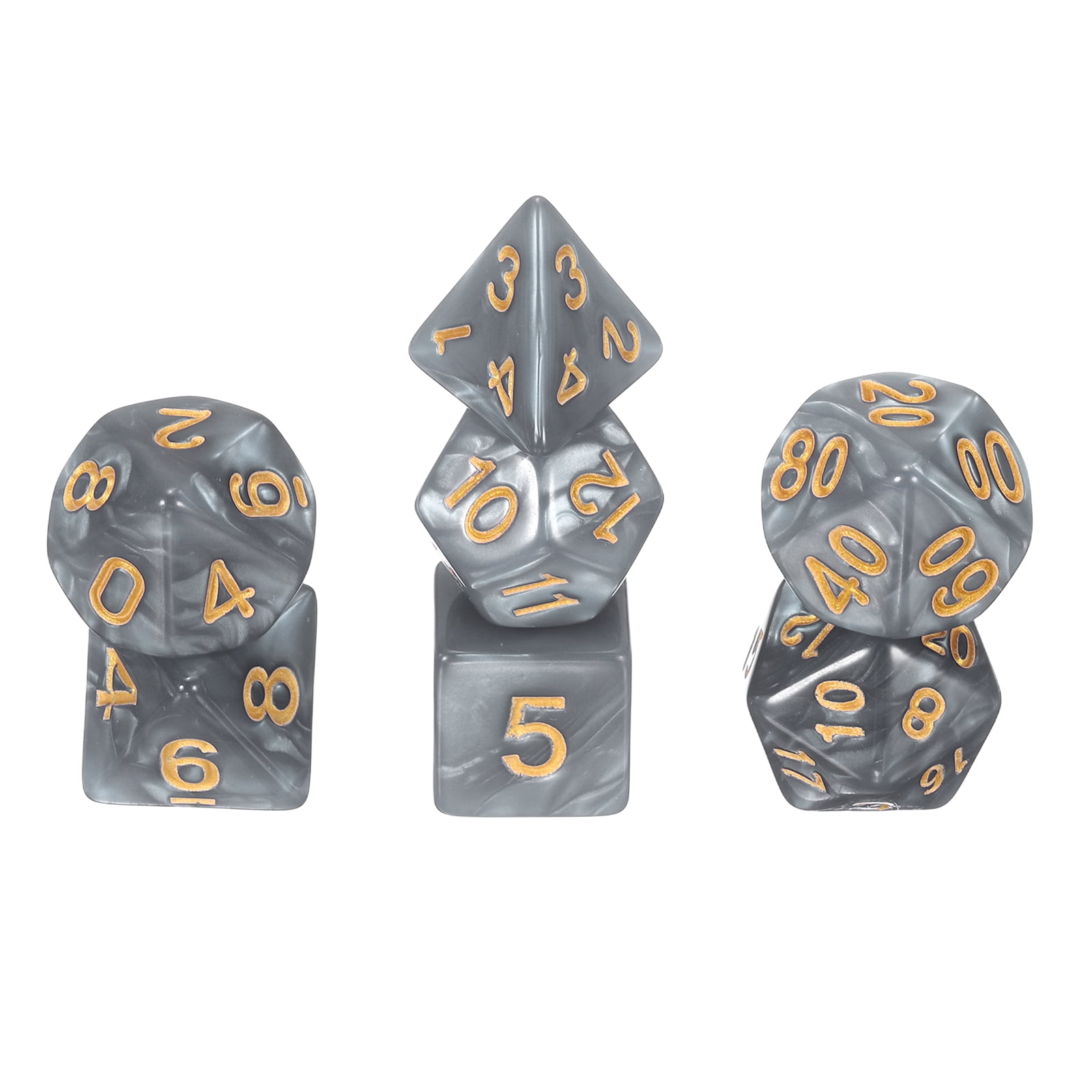 Polyhedral DND Dice Set, 7 Pcs DND Acrylic Dice for RPG Role Playing ...